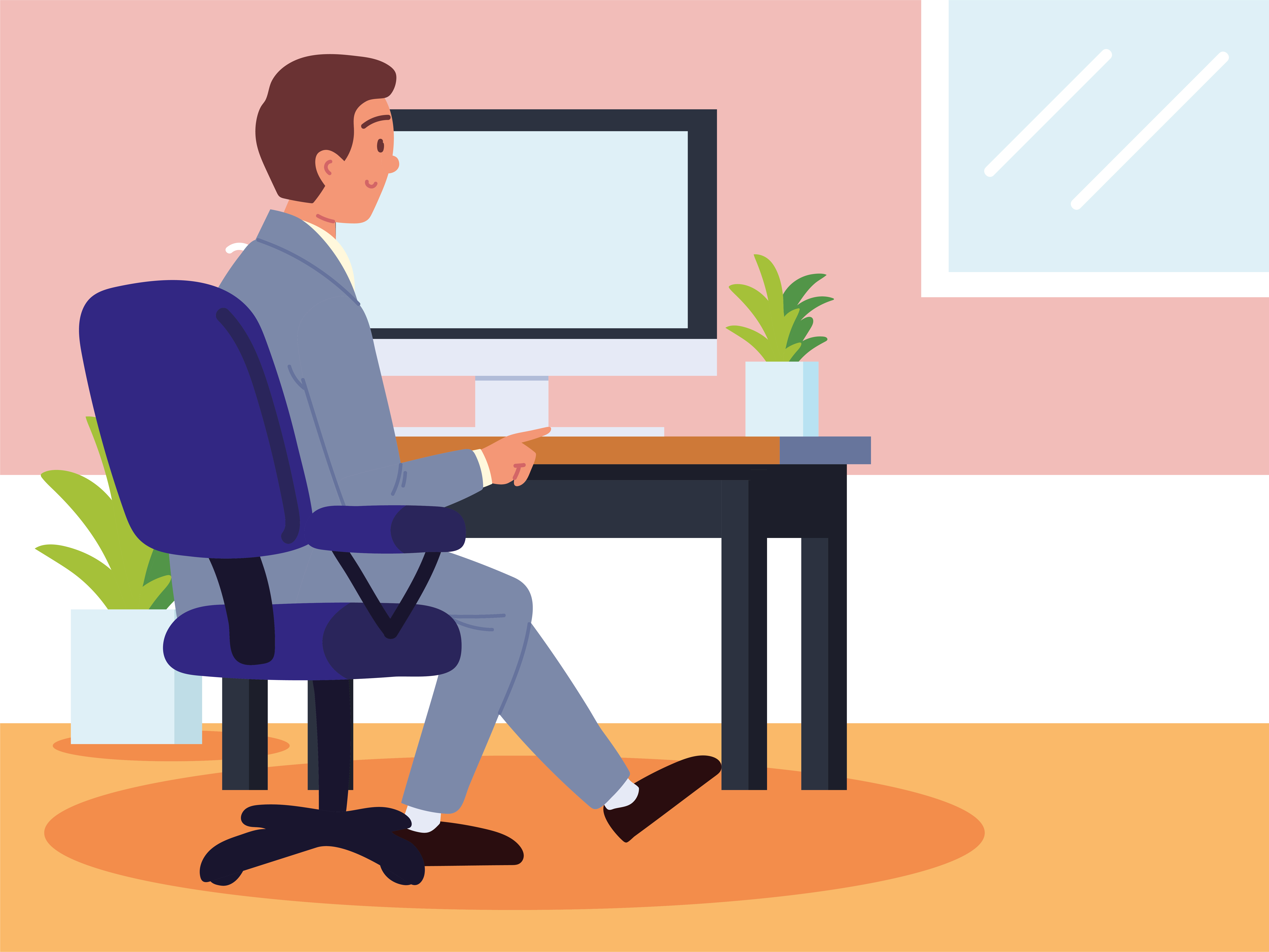 man working office 2607271 Vector Art at Vecteezy