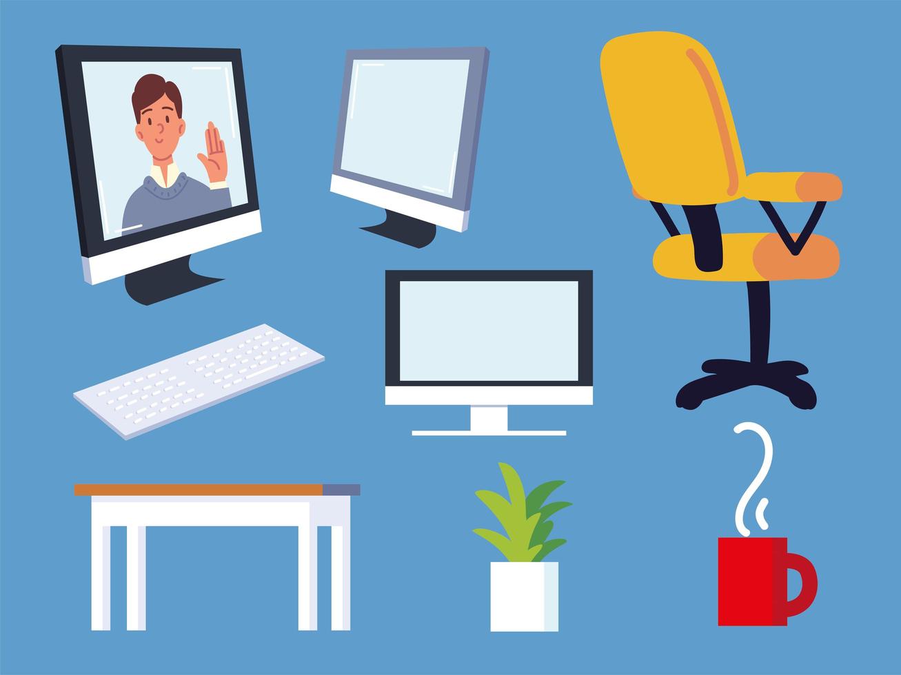 work office set 2607283 Vector Art at Vecteezy