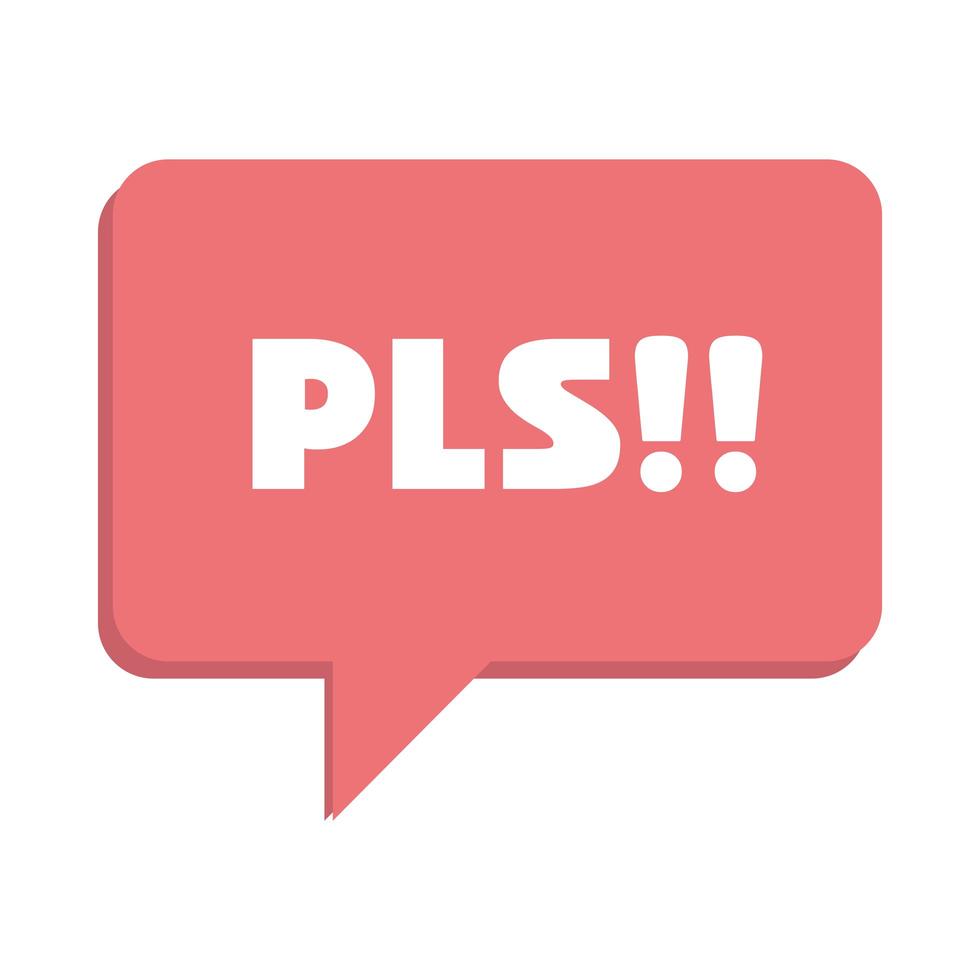 slang bubbles pls expression over white background flat icon design ... slang bubbles pls expression over white background flat icon design ...