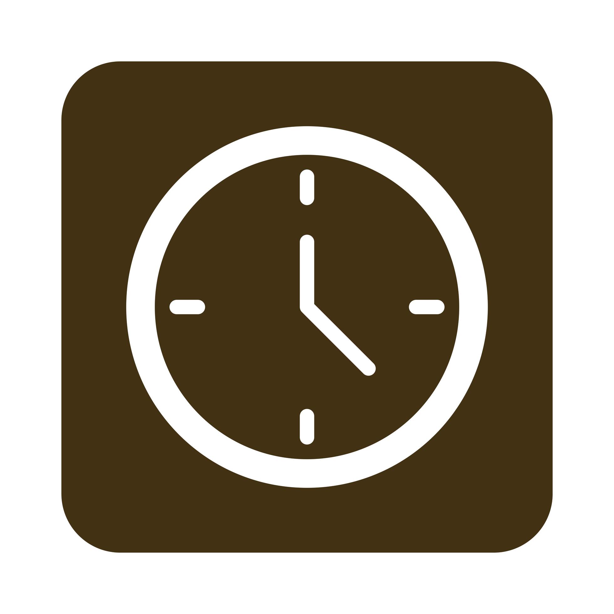 Mobile Application Clock Time Web Button Menu Digital Flat Style Icon