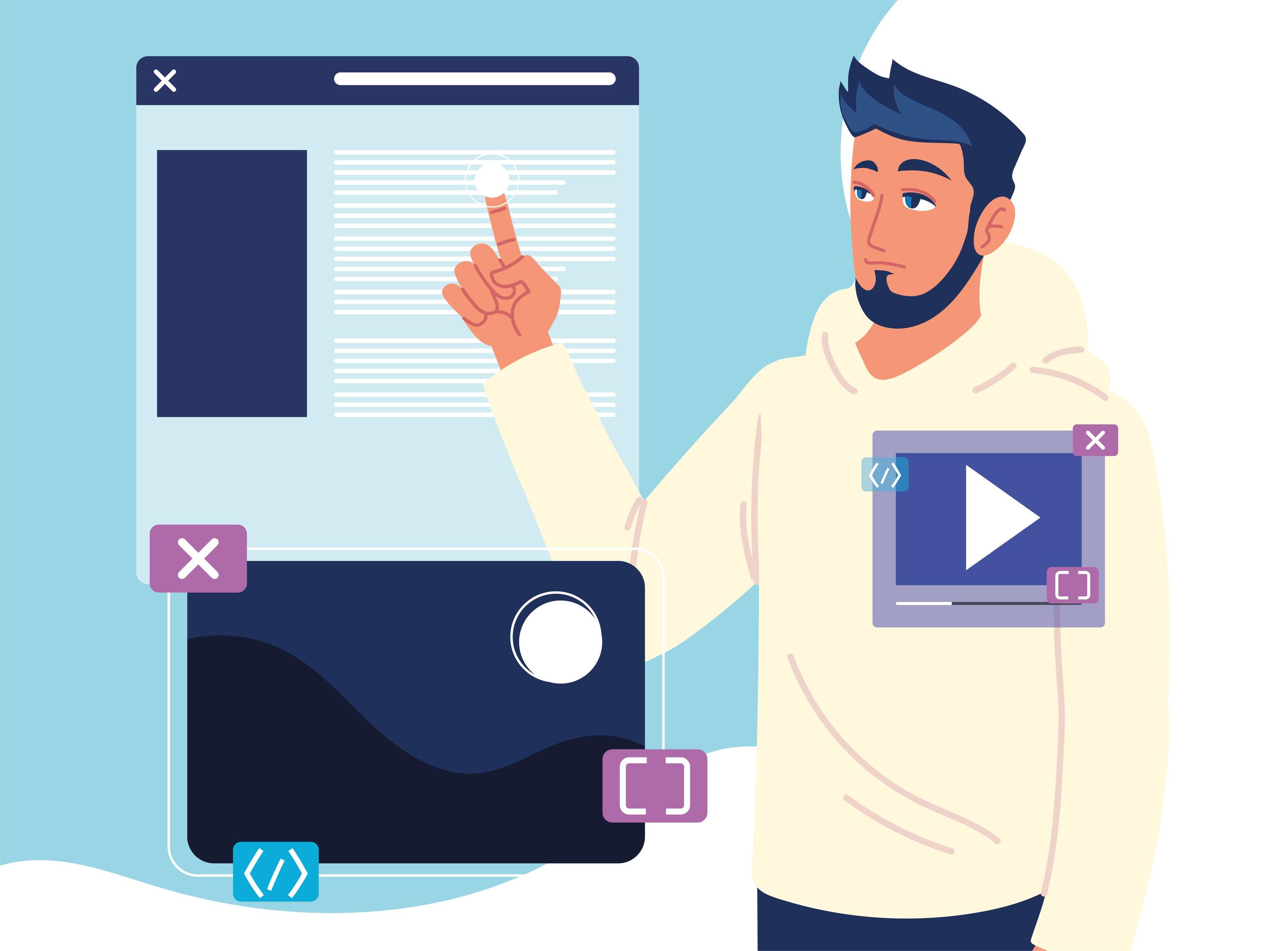 developer man project 2610178 Vector Art at Vecteezy