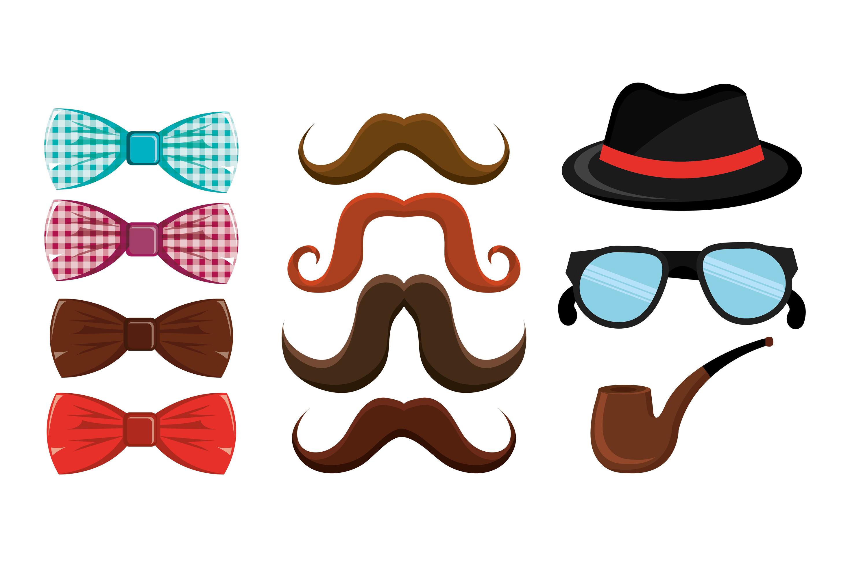 set of bowties and accessories masculine 2613824 Vector Art at Vecteezy