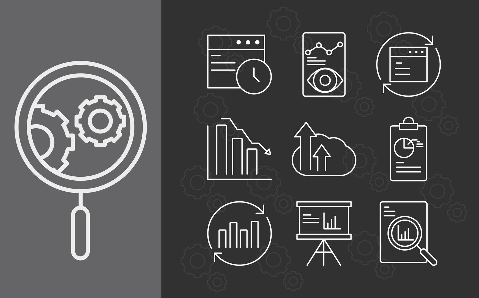 data analysis business marketing strategy line icons pack 2614439 ...