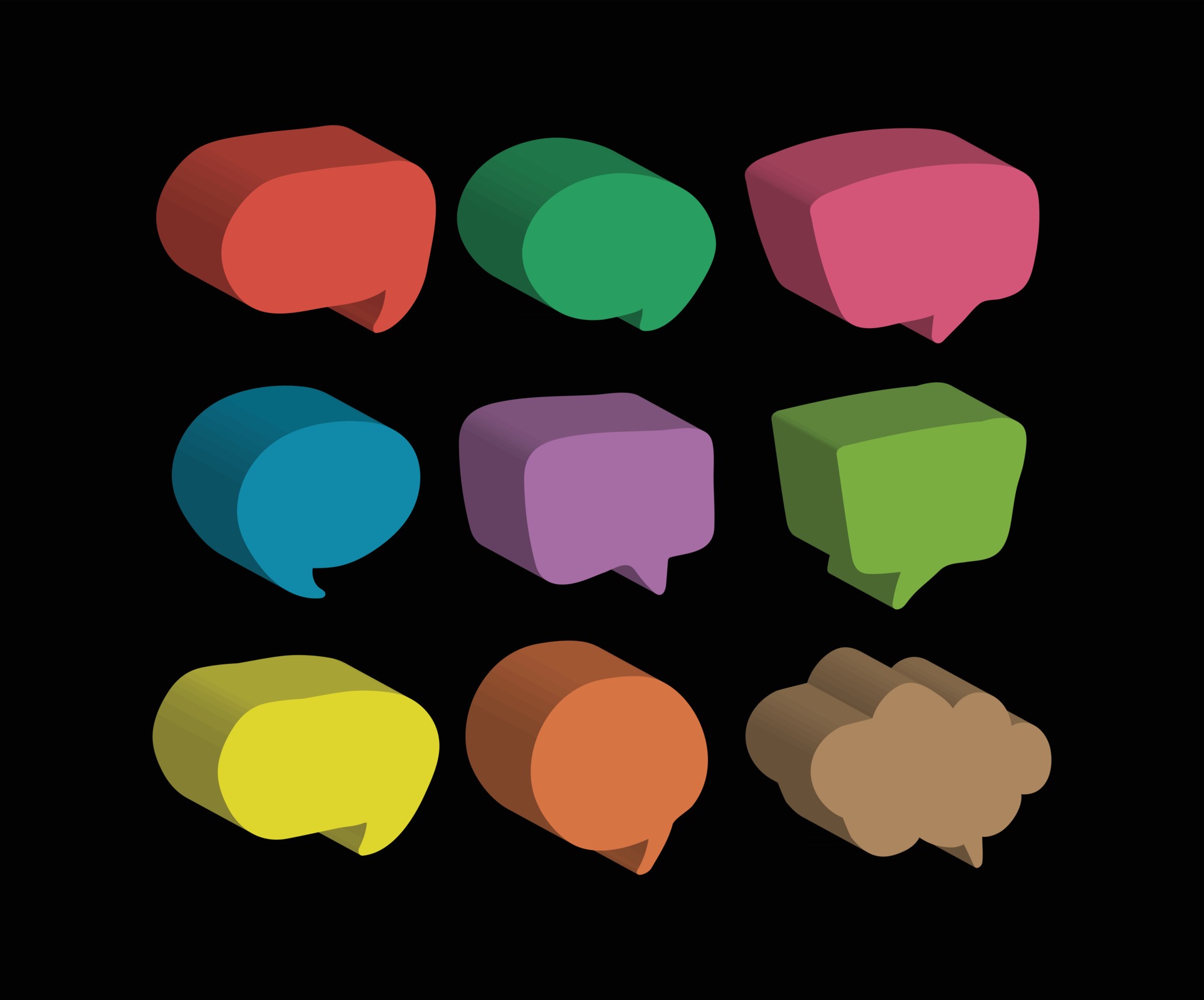 3D speech bubbles vector set 2617723 Vector Art at Vecteezy