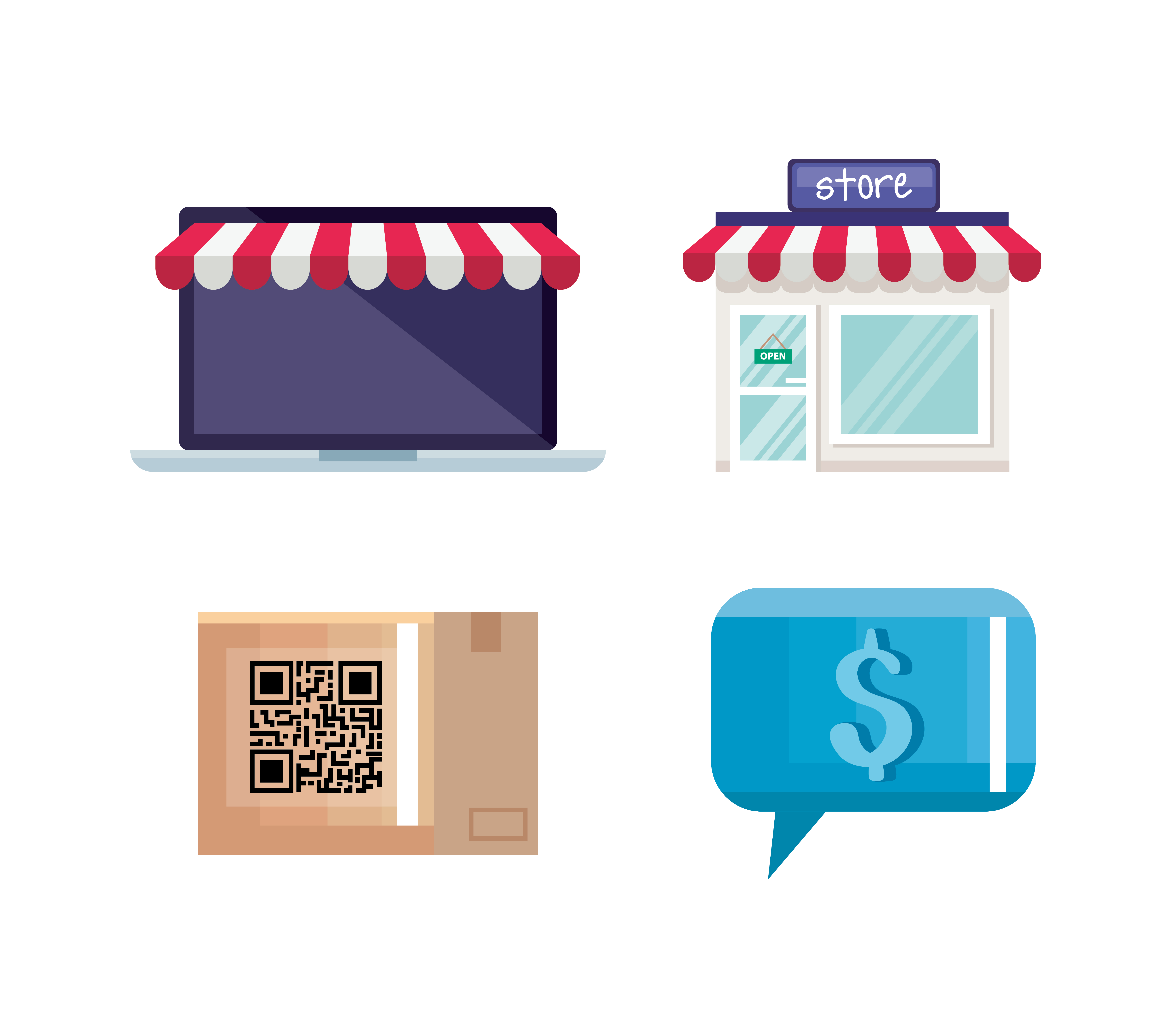 code qr with set icons 2620597 Vector Art at Vecteezy