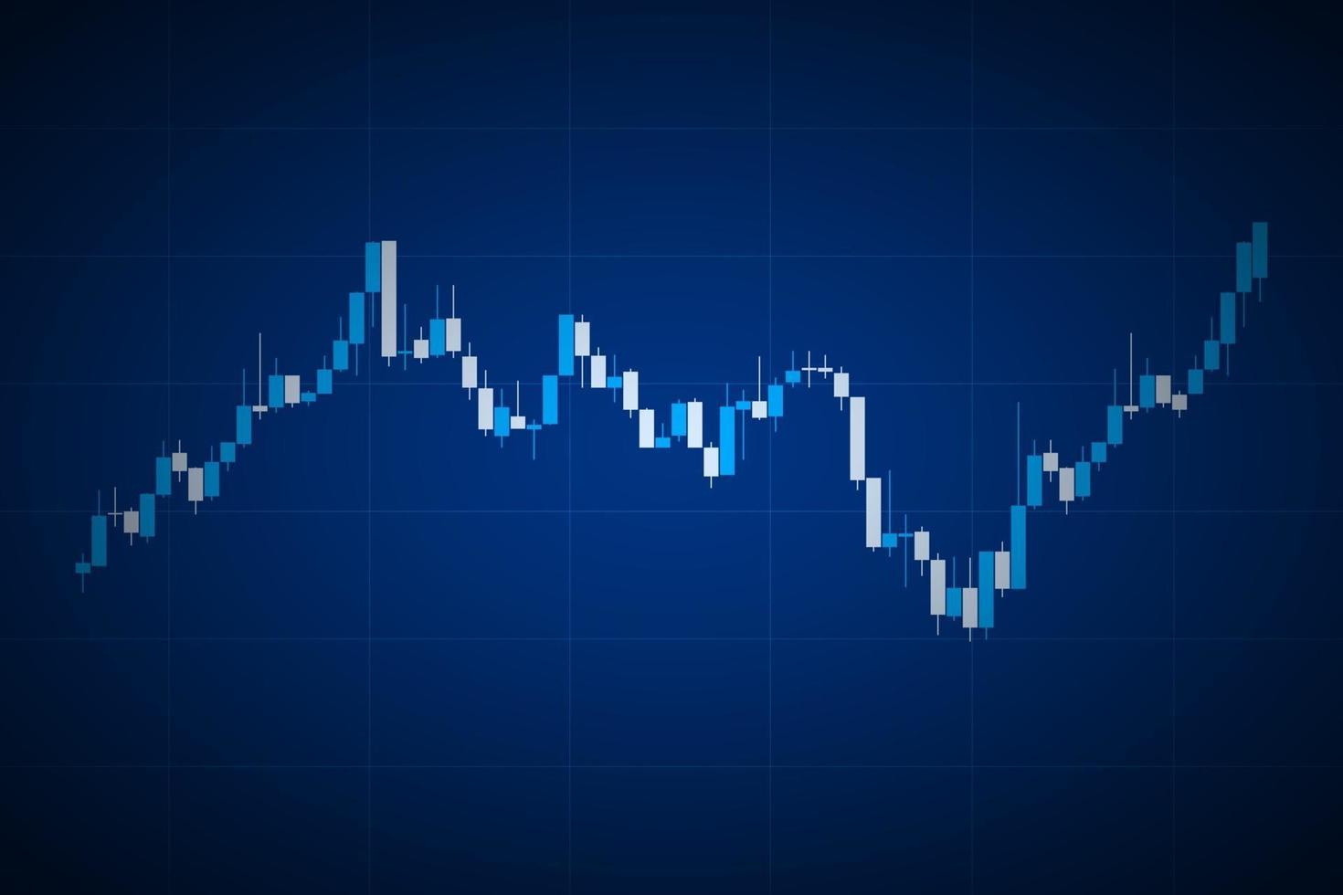 Blue candlestick chart on blue background, trading graphic design ... Blue candlestick chart on blue background, trading graphic design ...