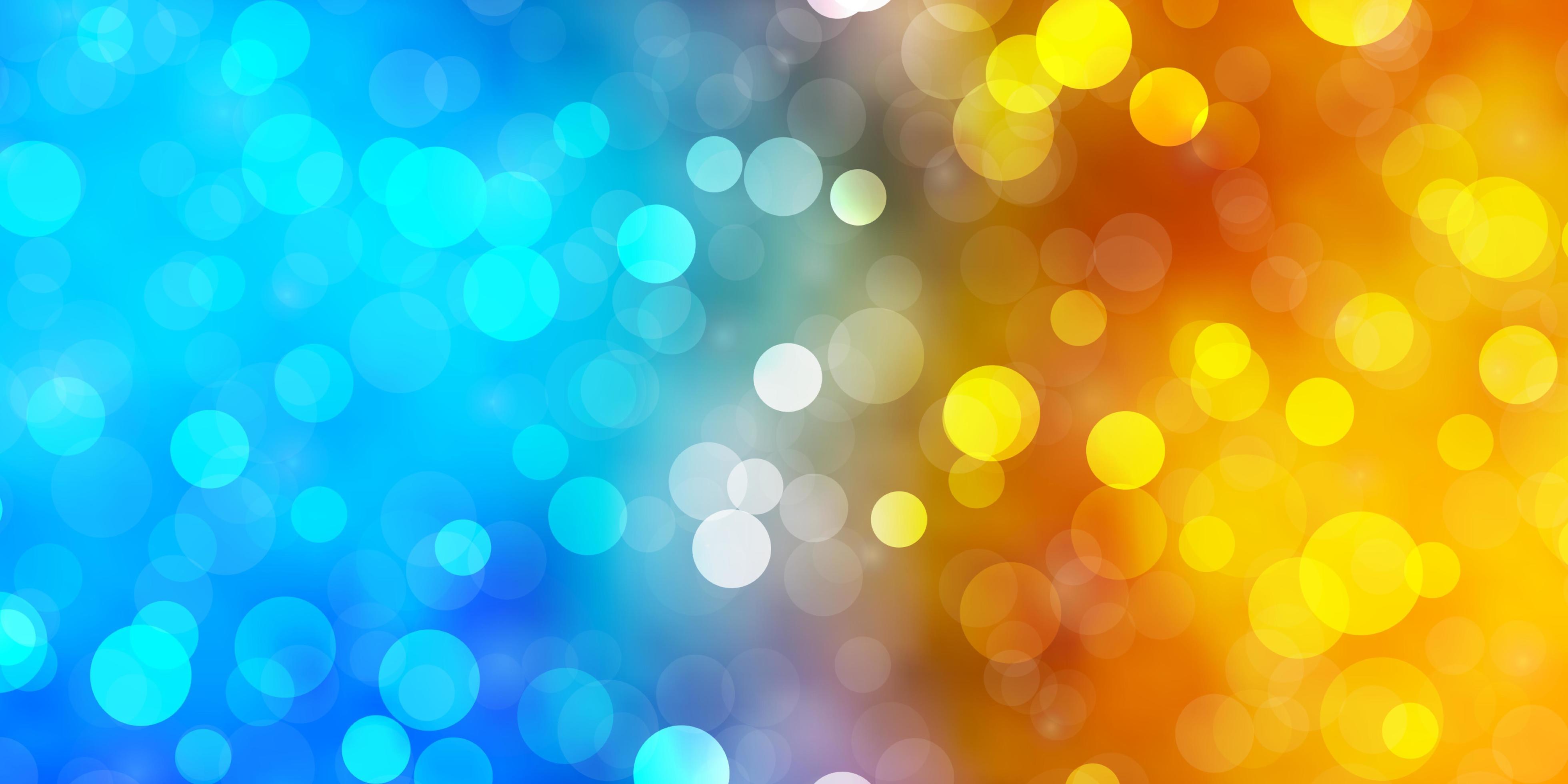 Light Blue Yellow Vector Template With Circles Abstract Colorful Disks On Simple Gradient