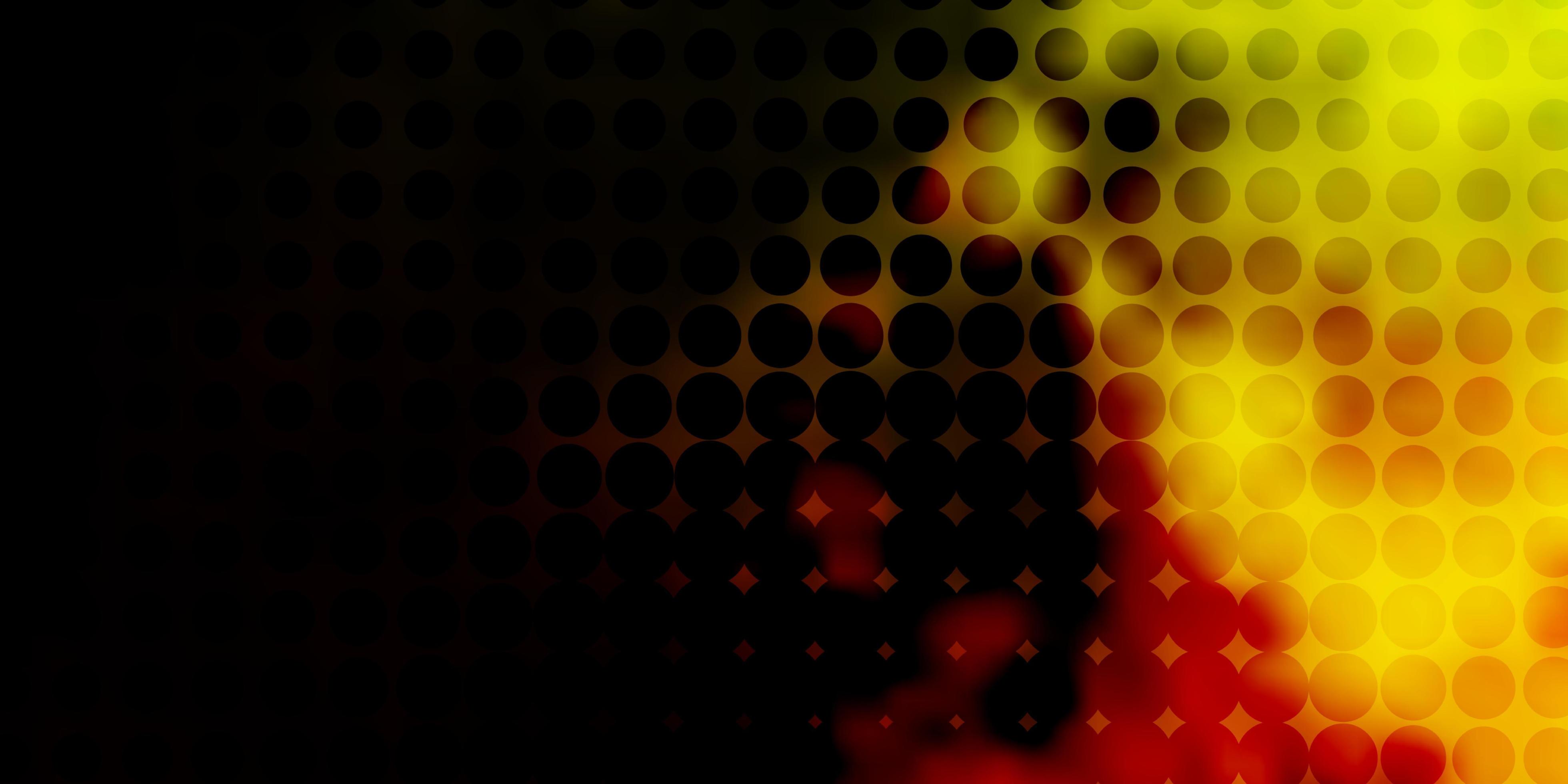 Dark Red Yellow Vector Background With Spots Abstract Colorful Disks On Simple Gradient