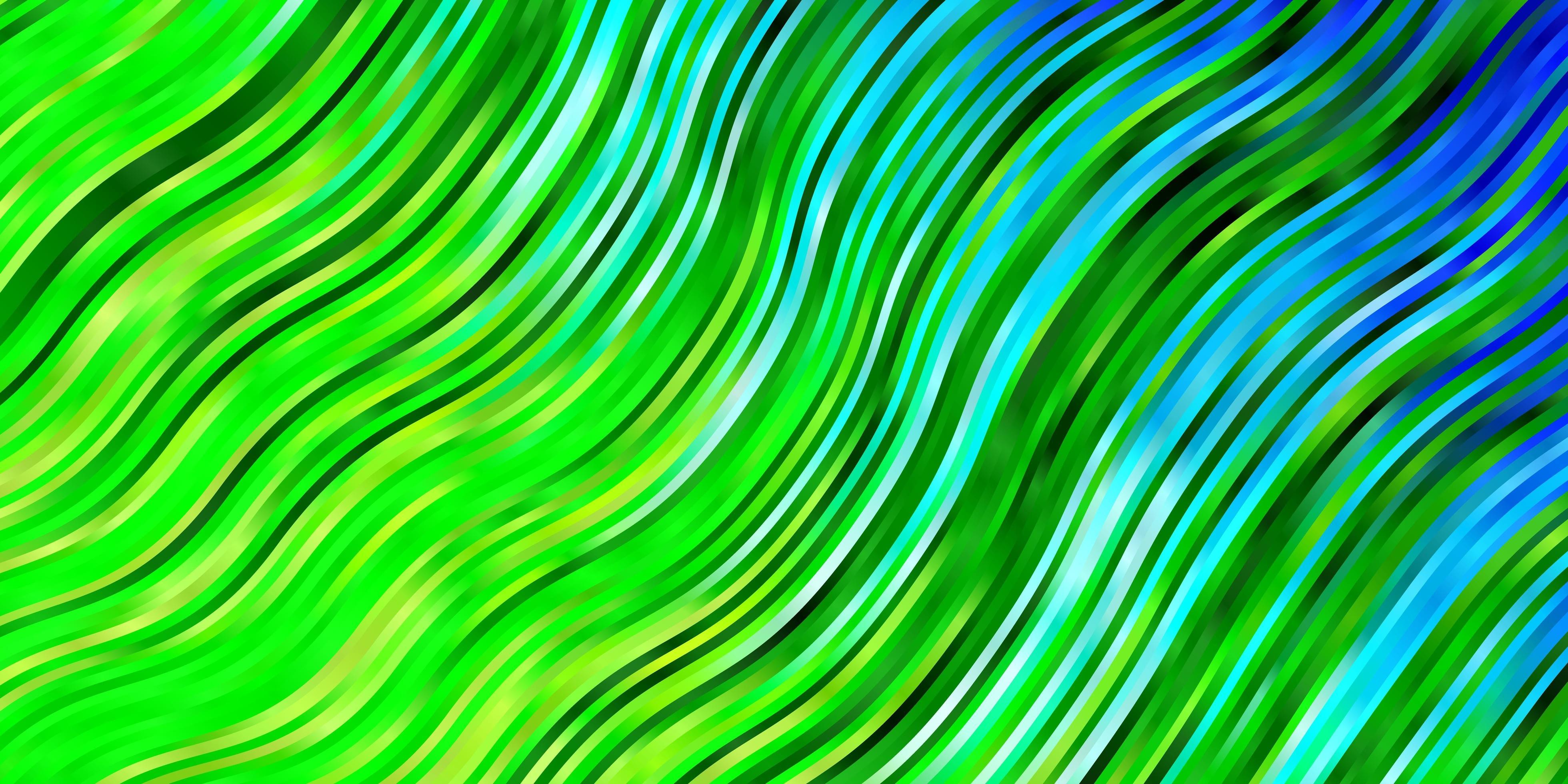 Patrón De Vector Verde Azul Claro Con Líneas Ilustración Colorida En