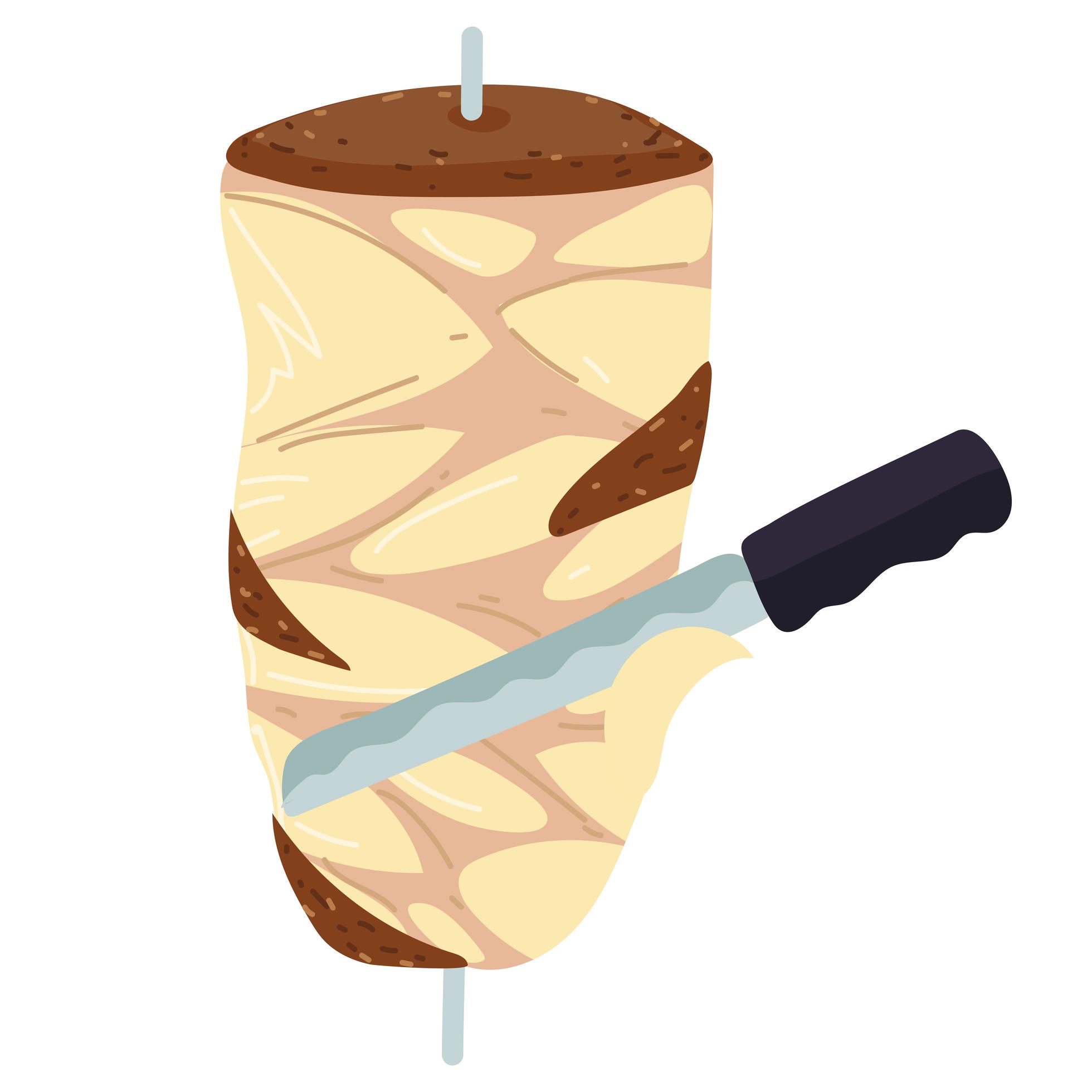 doner kebab on pole 2626551 Vector Art at Vecteezy