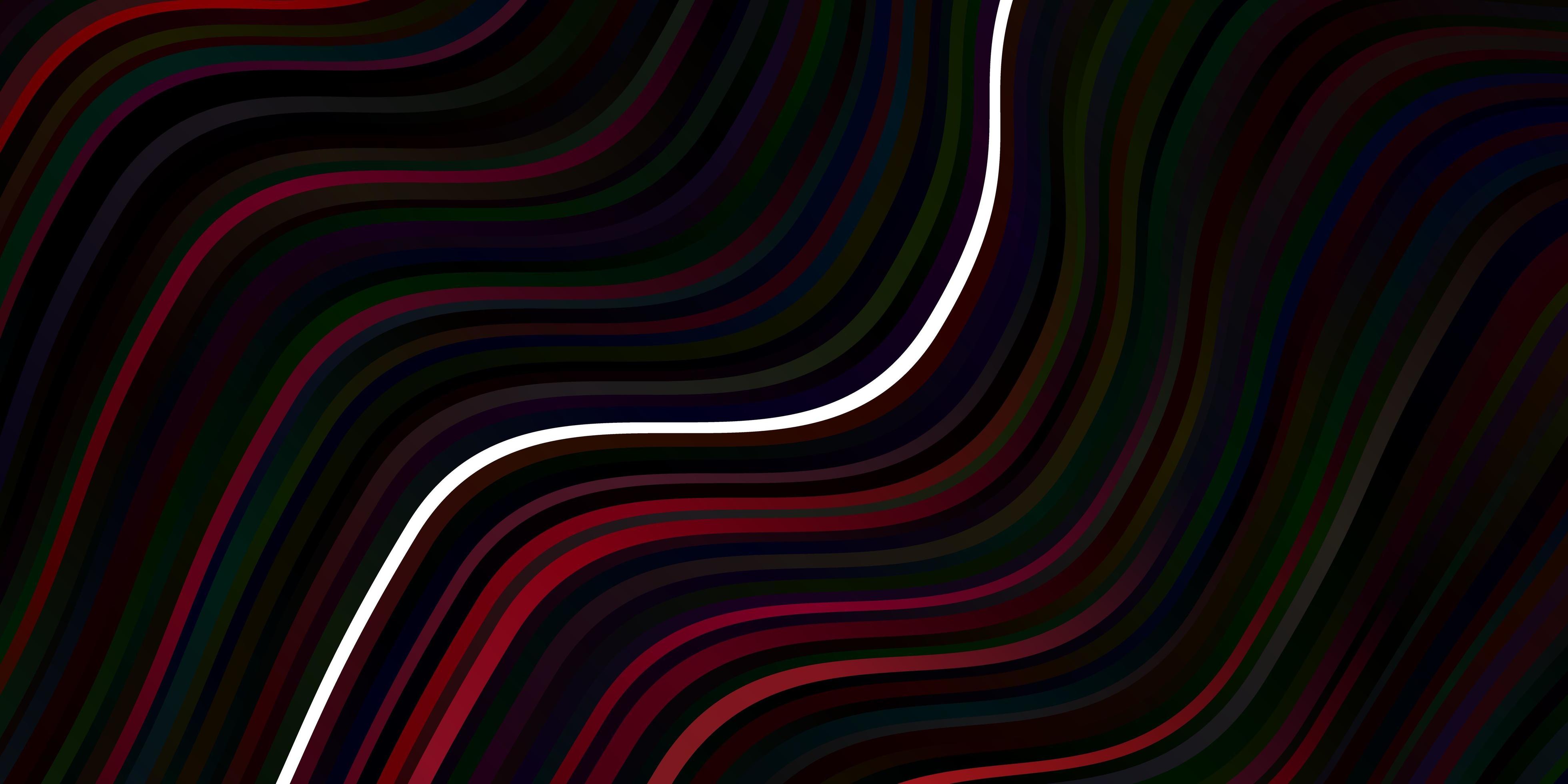 Dark Red Vector Pattern With Lines Illustration In Halftone Style With Gradient Curves Design