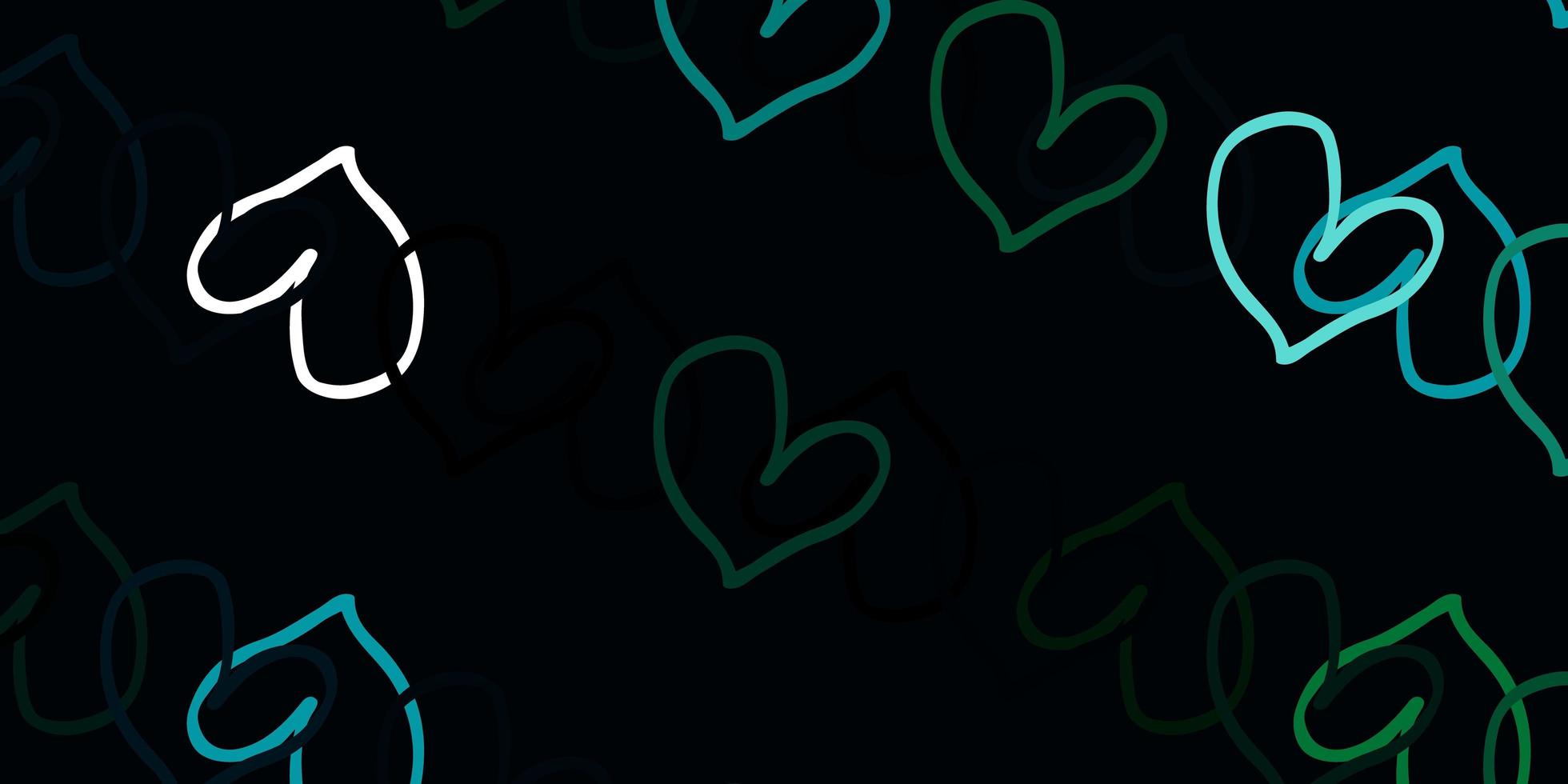 Patrón De Vector Verde Azul Claro Con Corazones De Colores 2627673