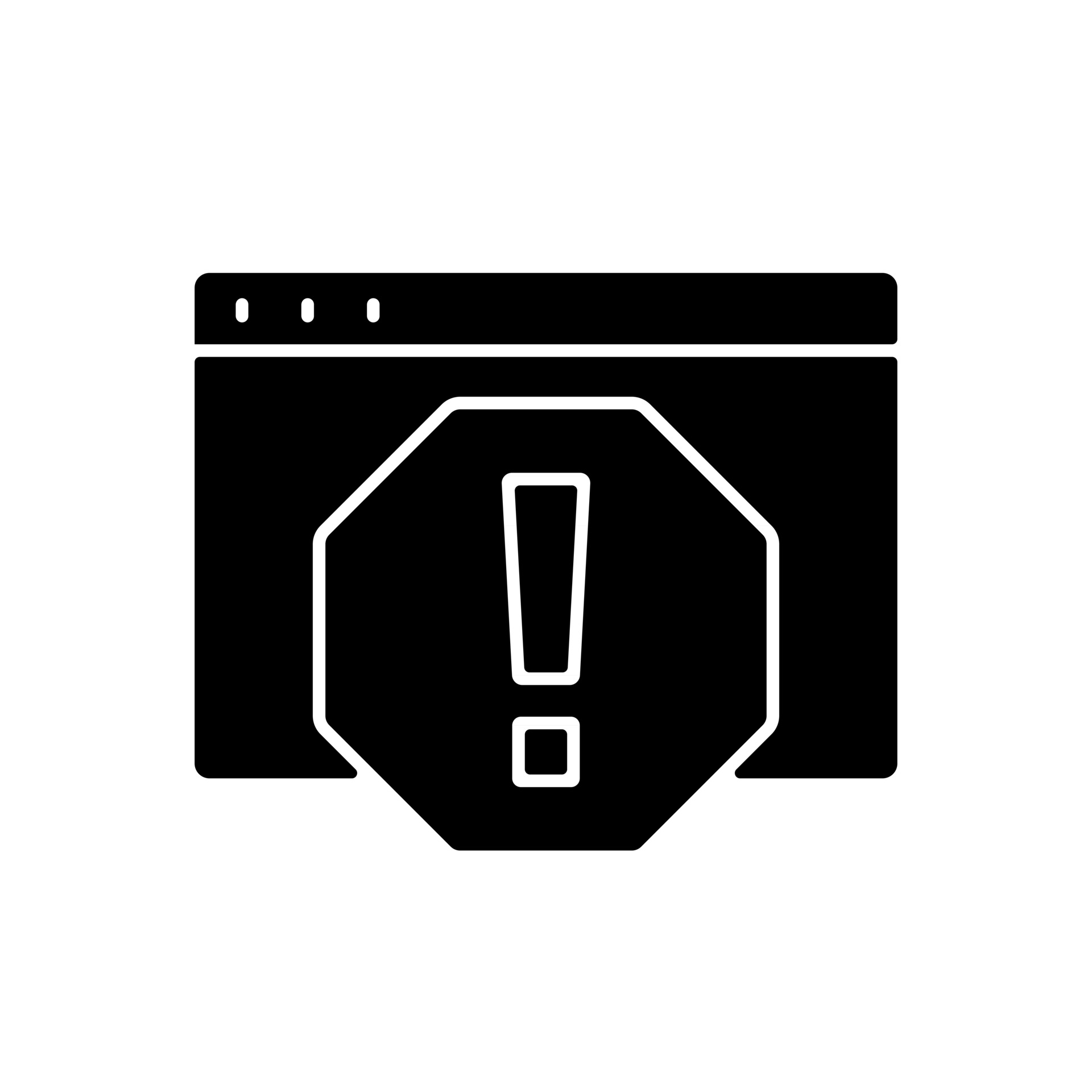 Computer error black glyph icon. System failure, message window for PC ...