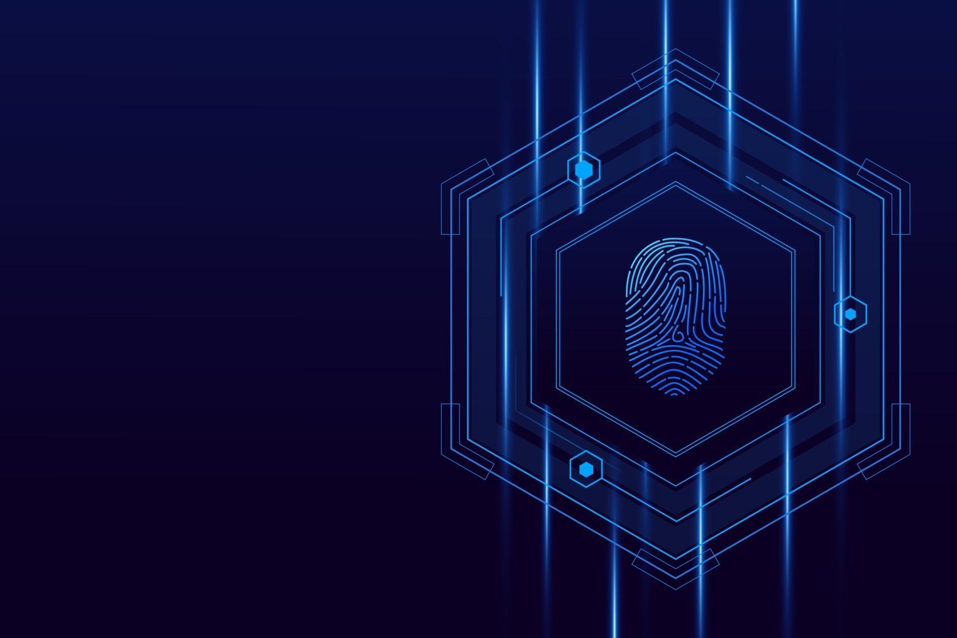 Scan Fingerprint Cyber Security And Password Control Through