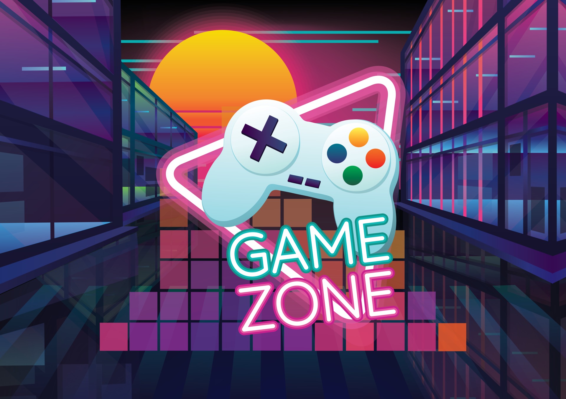 Gamepad game zone game icon background vector 2641756 Vector Art at Vecteezy