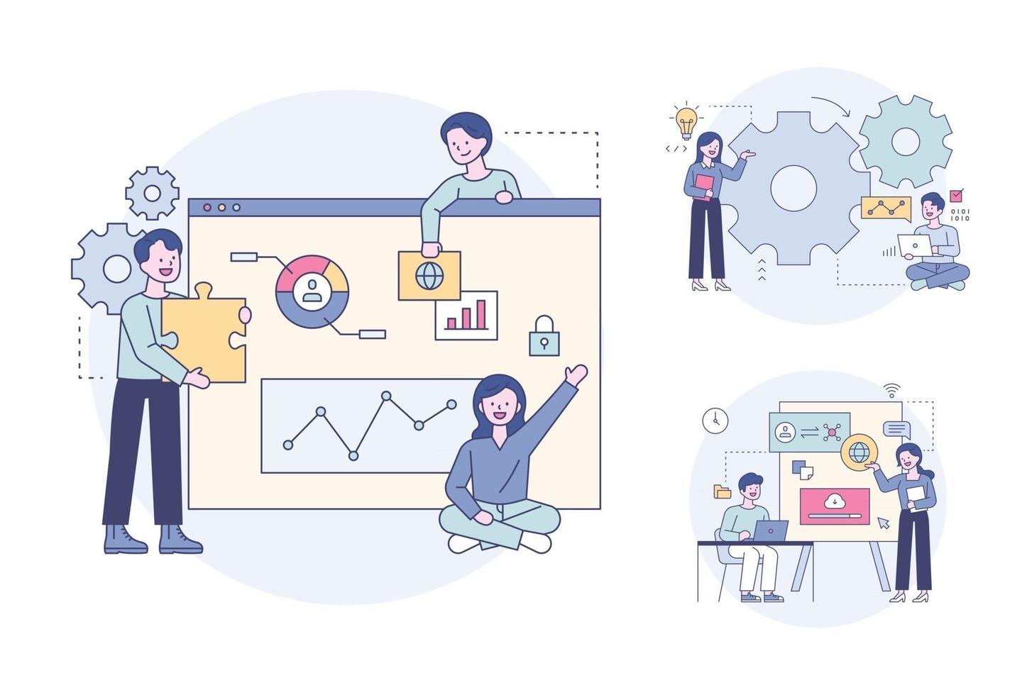 People who analyze and present large web pages and data. Outline flat ...