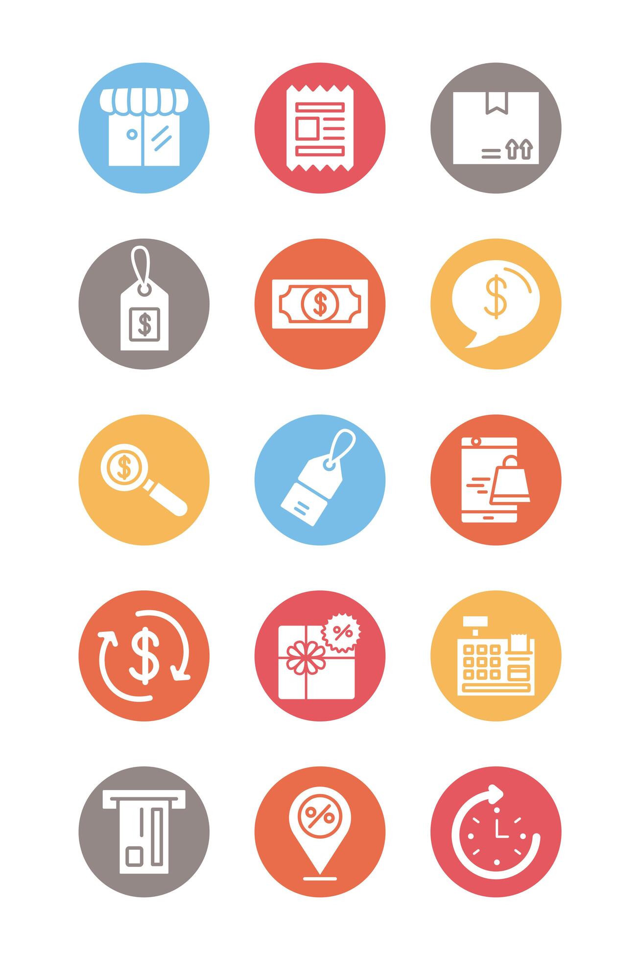 bundle of commercial set icons 2646377 Vector Art at Vecteezy