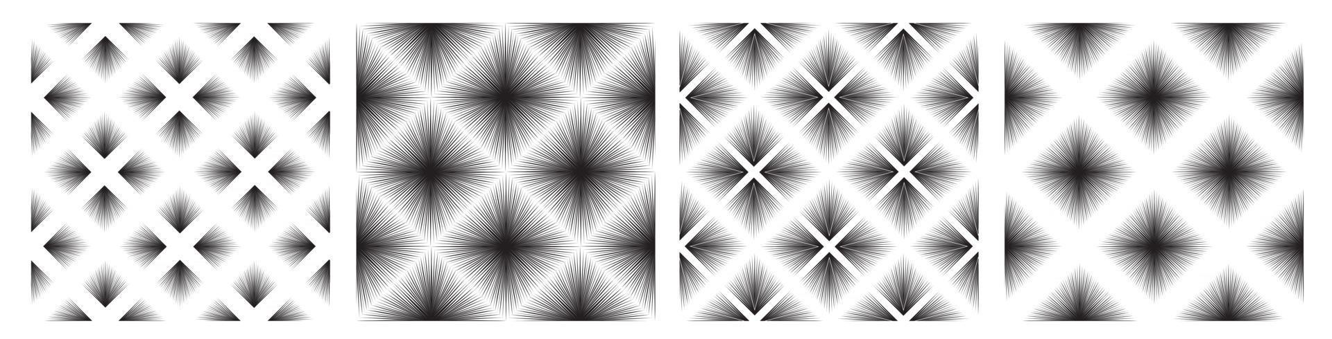 Abstract ornamental line seamless pattern set. Collection of geometric seamless patterns ...