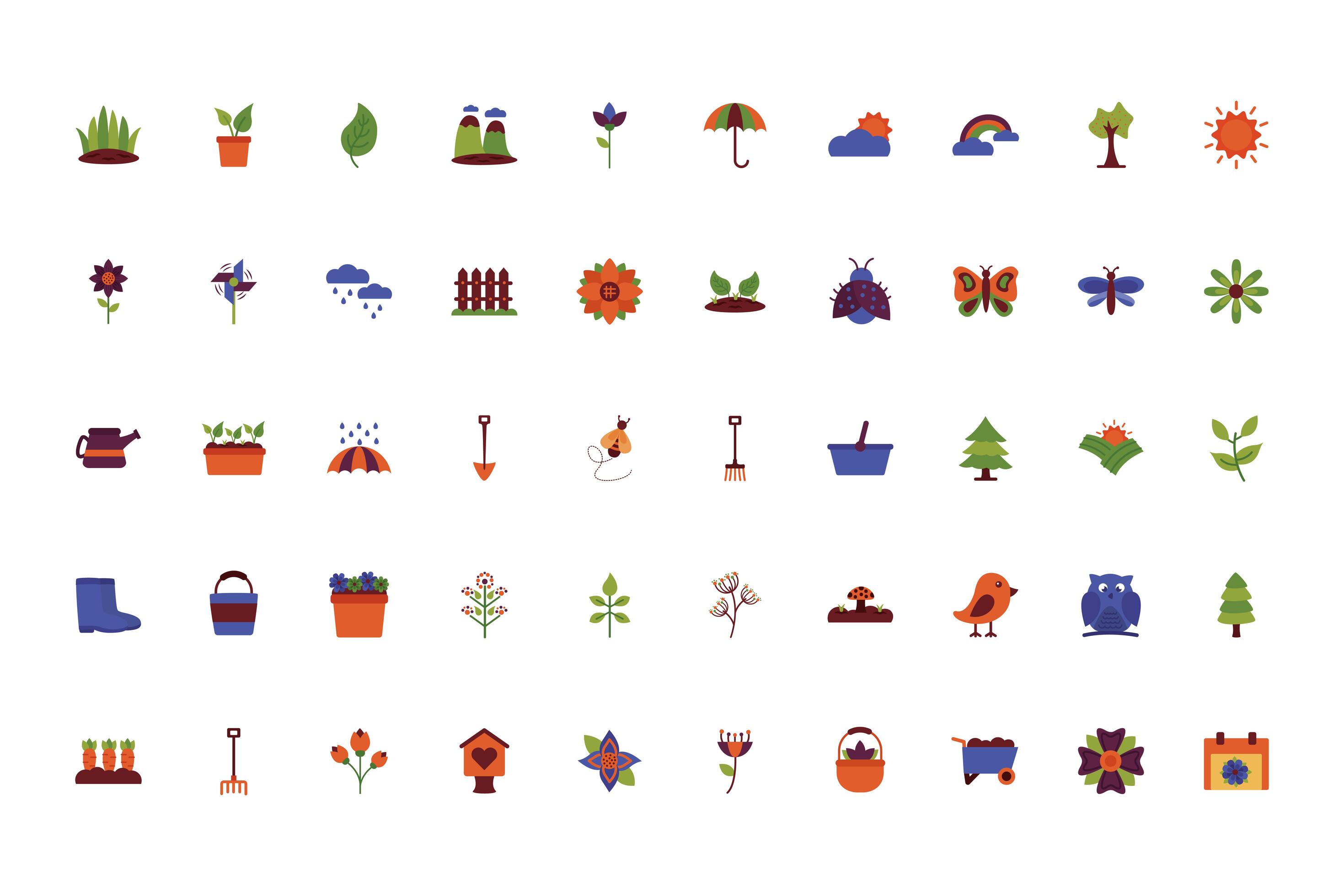 bundle of spring set flat icons 2647084 Vector Art at Vecteezy