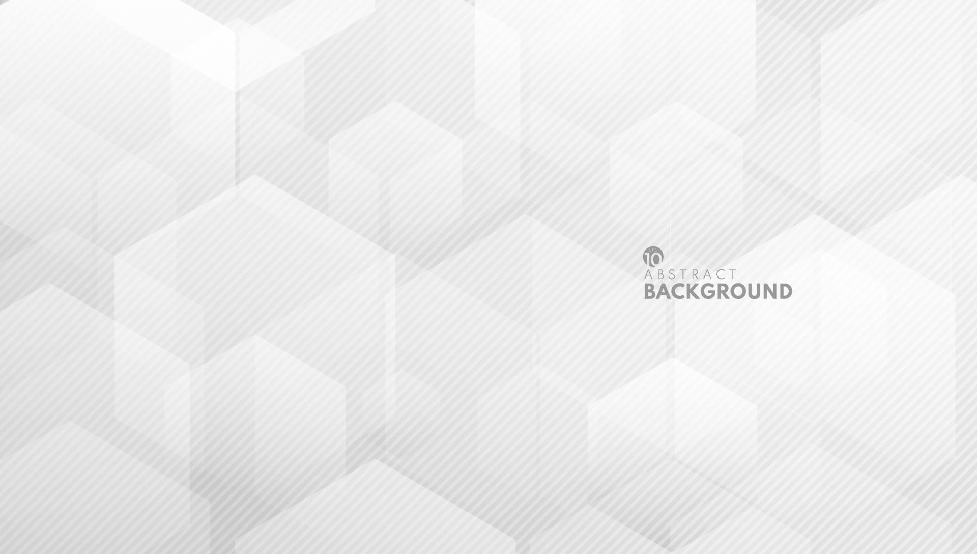 White and gray hexagonal pattern technology with diagonal line background. Modern futuristic ...