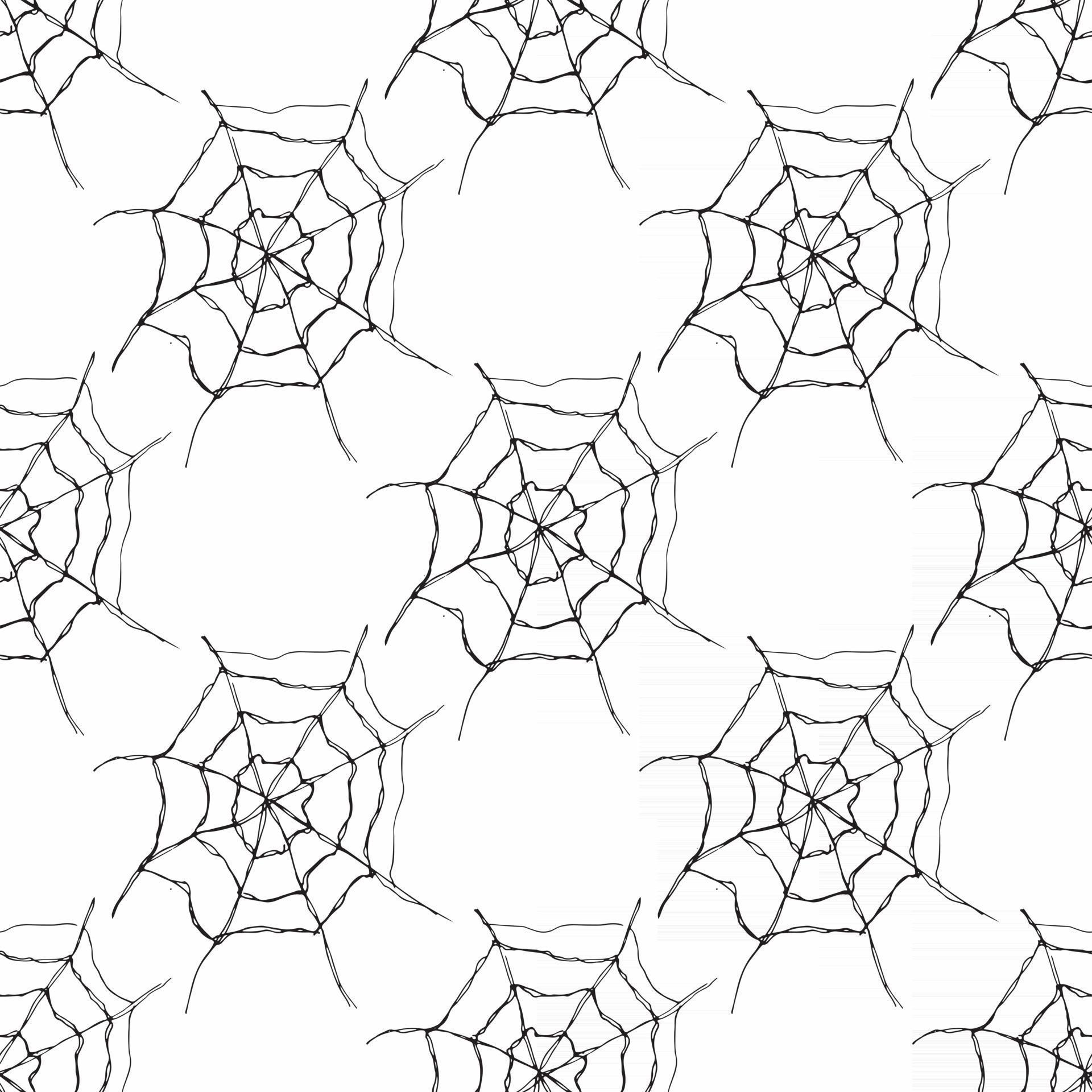 Spider web seamless pattern vector illustration. Hand drawn sketched ...