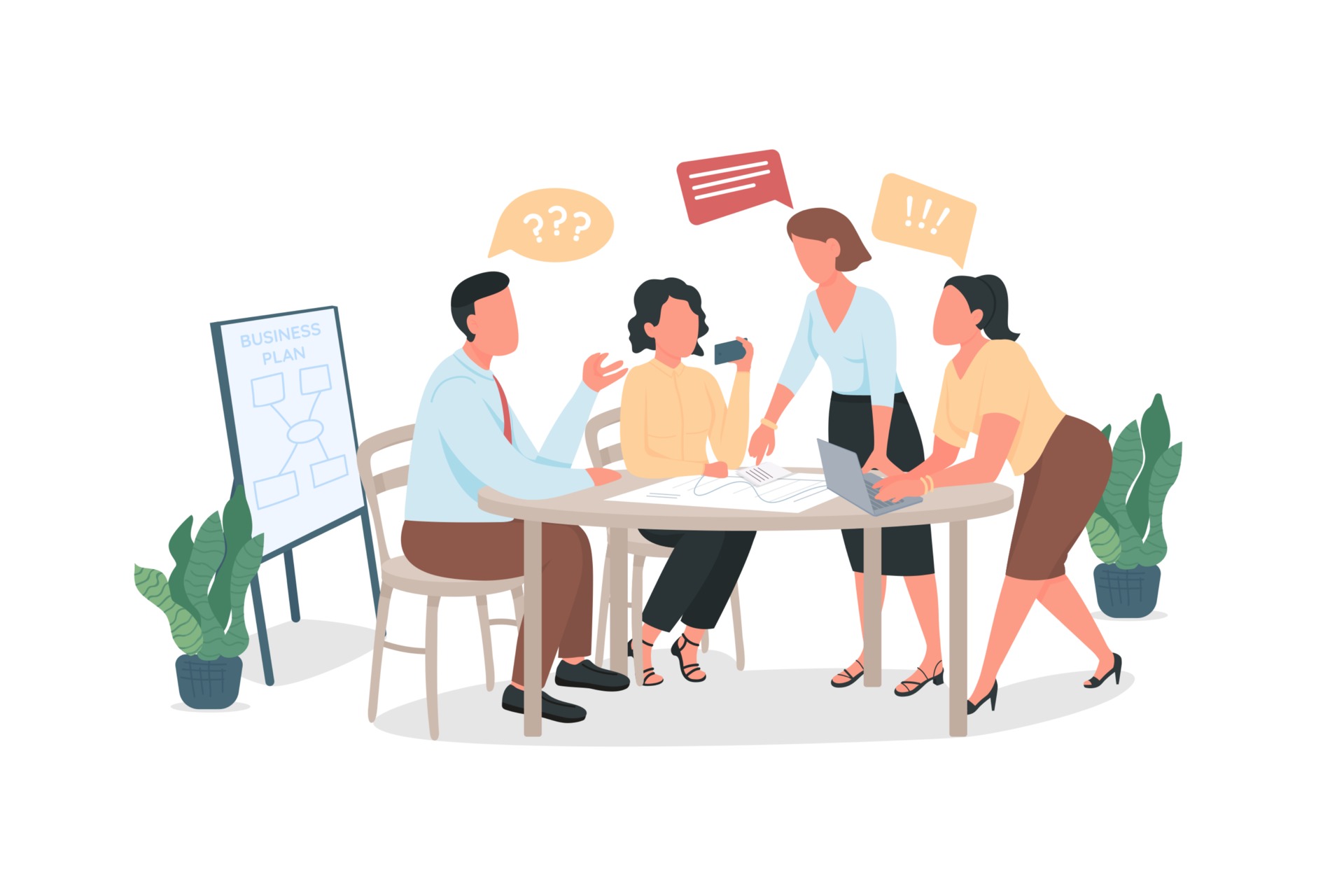 Arguing coworkers flat color vector faceless characters 2656384 Vector ... Arguing coworkers flat color vector faceless characters 2656384 Vector ...