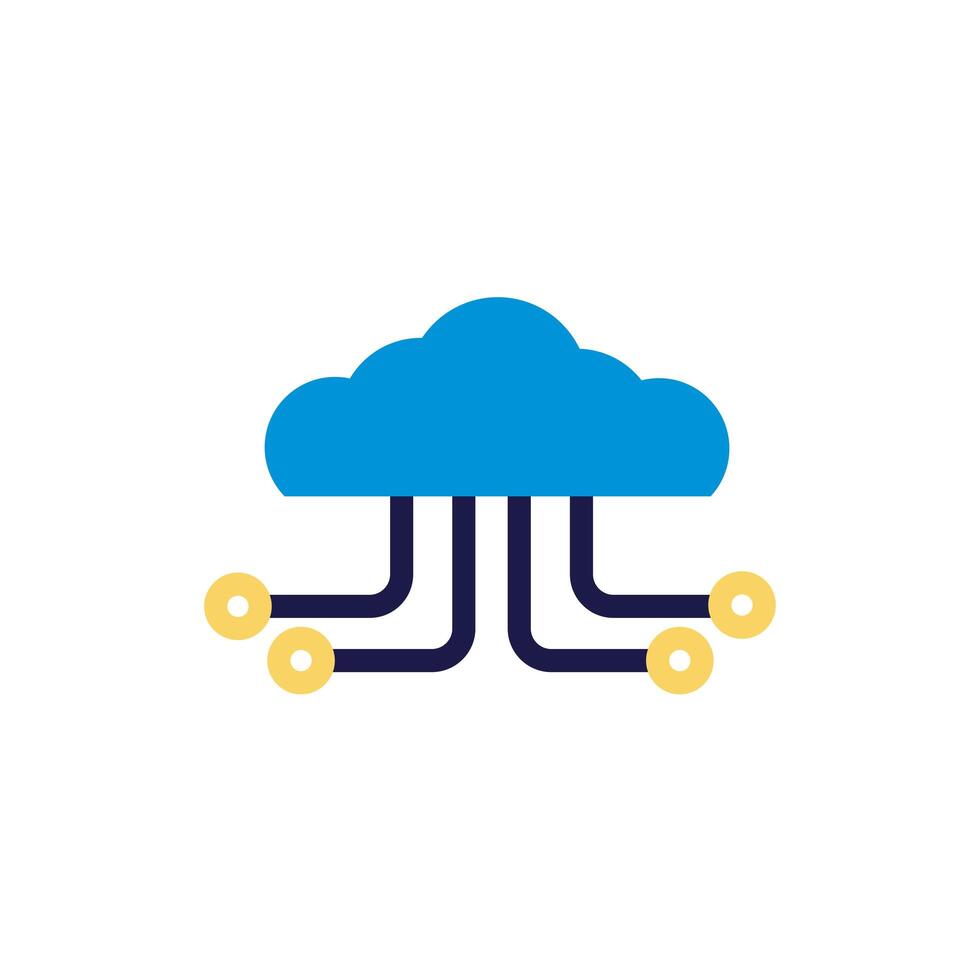 Cloud Computing With Lines Network Lineal Color Style 2661364 Vector Art At Vecteezy