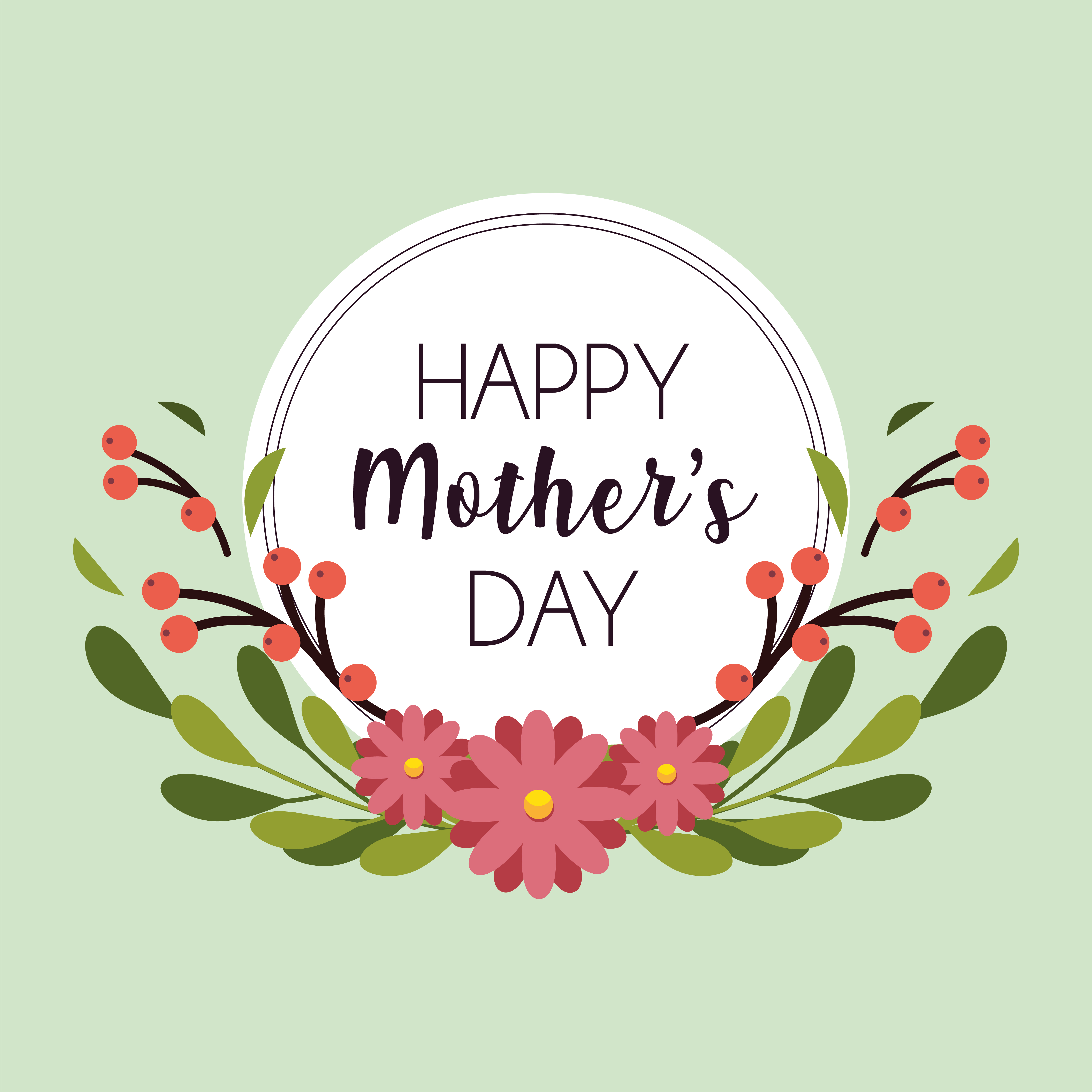 Label Happy Mothers Day And Flower Frame 2676134 Vector Art At Vecteezy