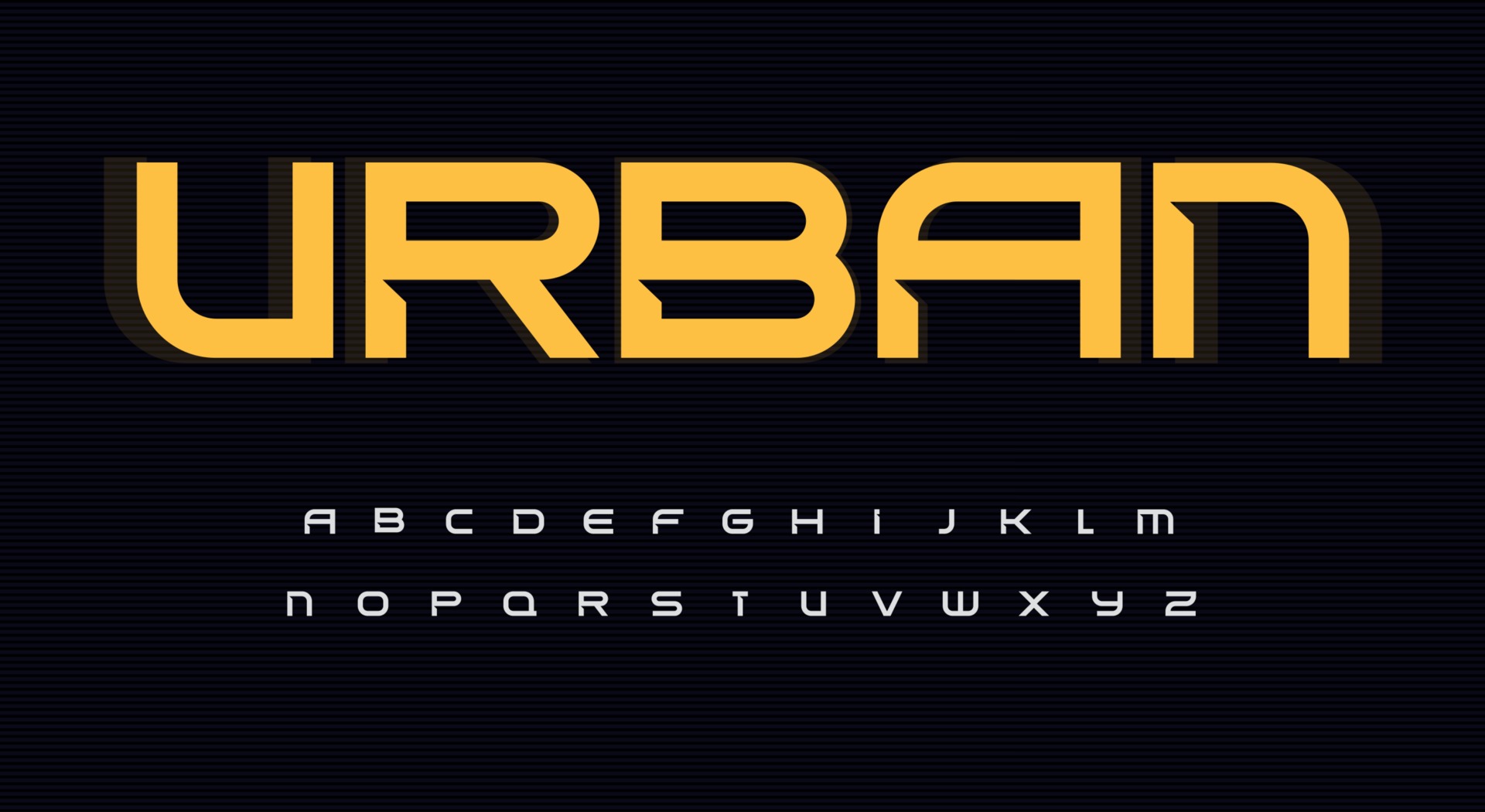 Urban wide alphabet. Sans serif font with bevel, minimalist type for modern futuristic logo ...