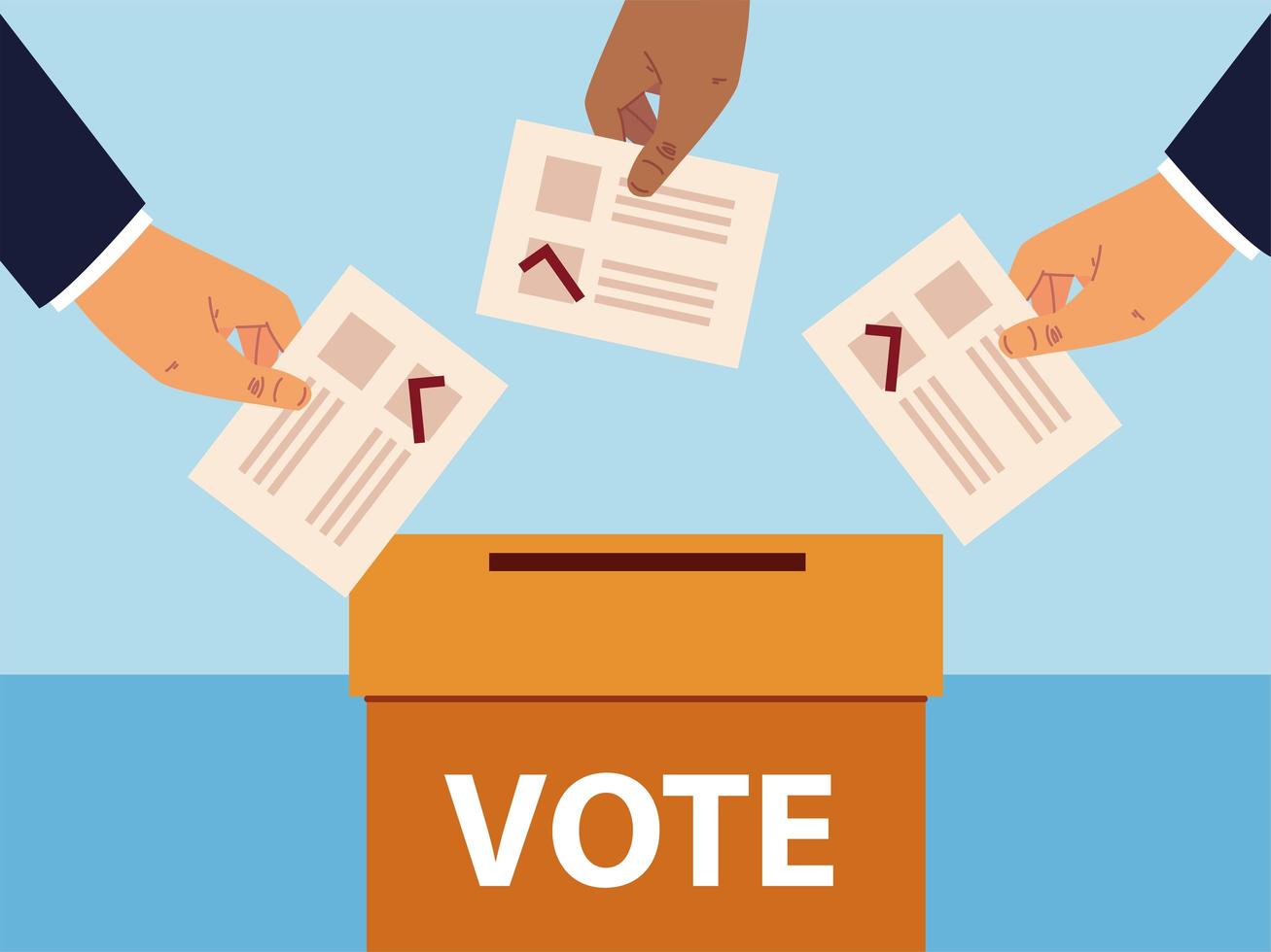 día de las elecciones, manos con boletas de voto y urna. 2679759 Vector ... día de las elecciones, manos con boletas de voto y urna. 2679759 Vector ...