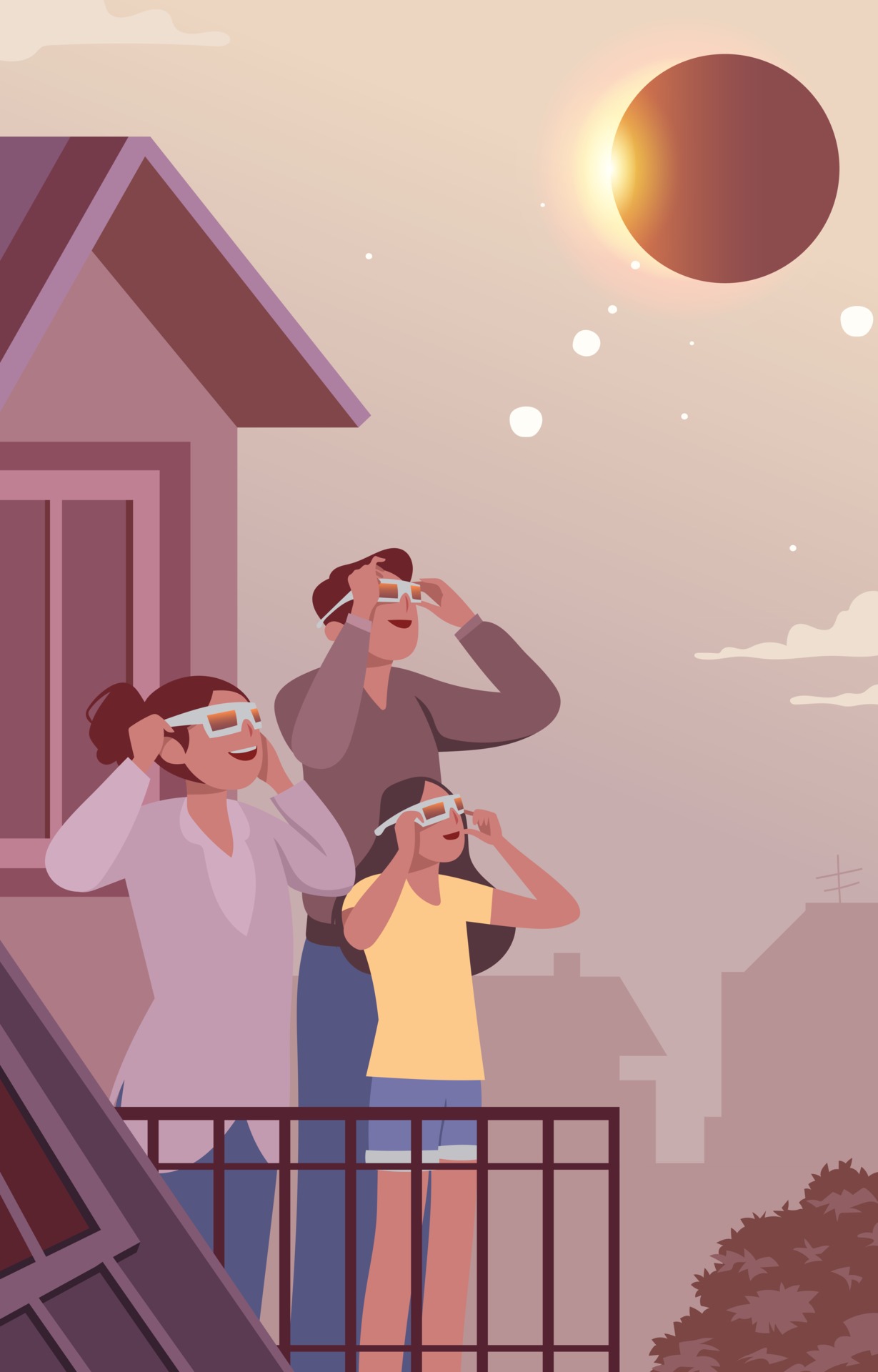 Viewing Solar Eclipse 2684280 Vector Art at Vecteezy