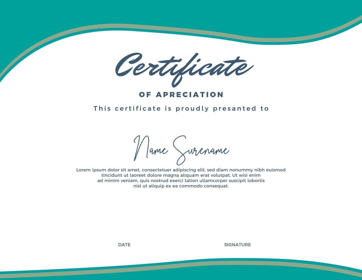 Editable certificate template, with a simple and elegant appearance ... Editable certificate template, with a simple and elegant appearance ...