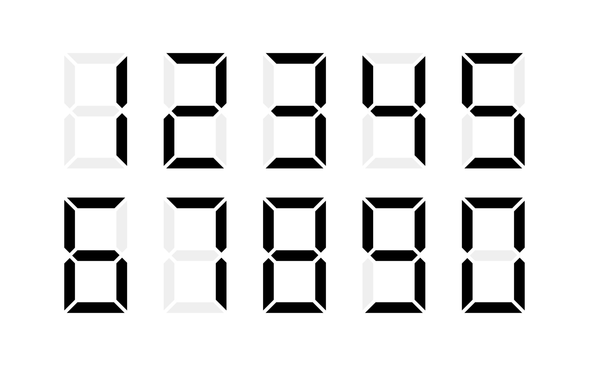 A set of all digital numbers for compiling a computer number. Vector ... A set of all digital numbers for compiling a computer number. Vector ...
