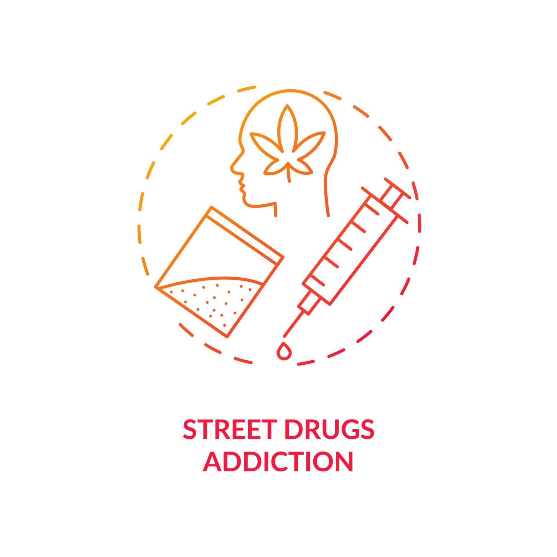 Street Drugs Addiction Concept Icon Addiction Types Illegal