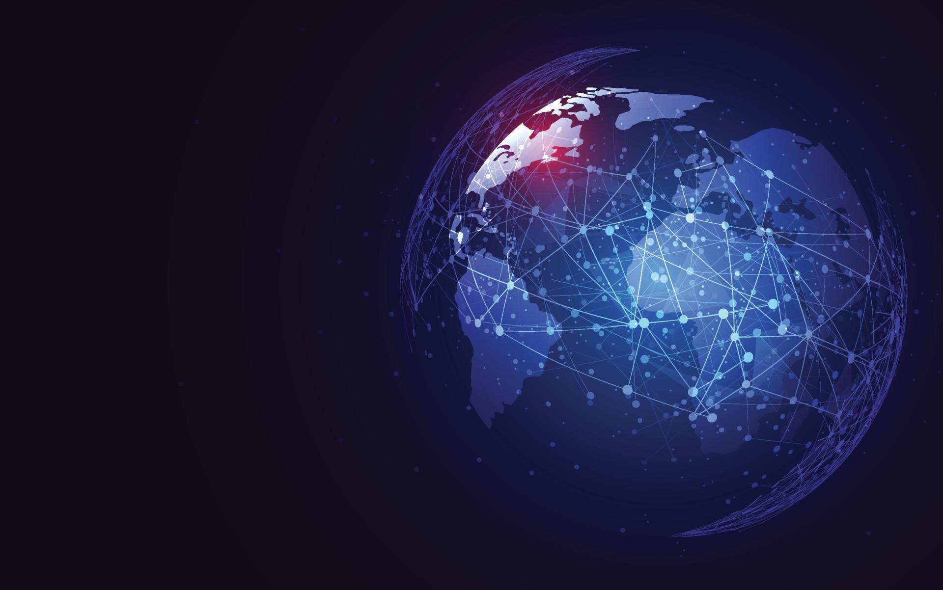 Global Network Connection World Map Point And Line Composition Concept Of Global Business