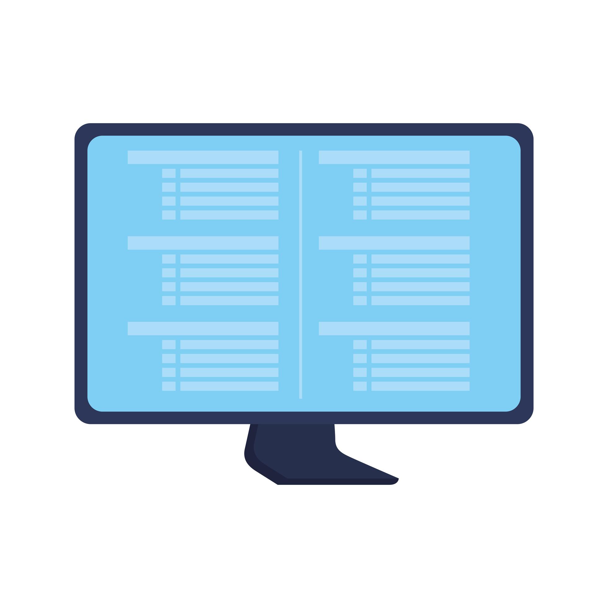 desktop computer with programming language 2696860 Vector Art at Vecteezy