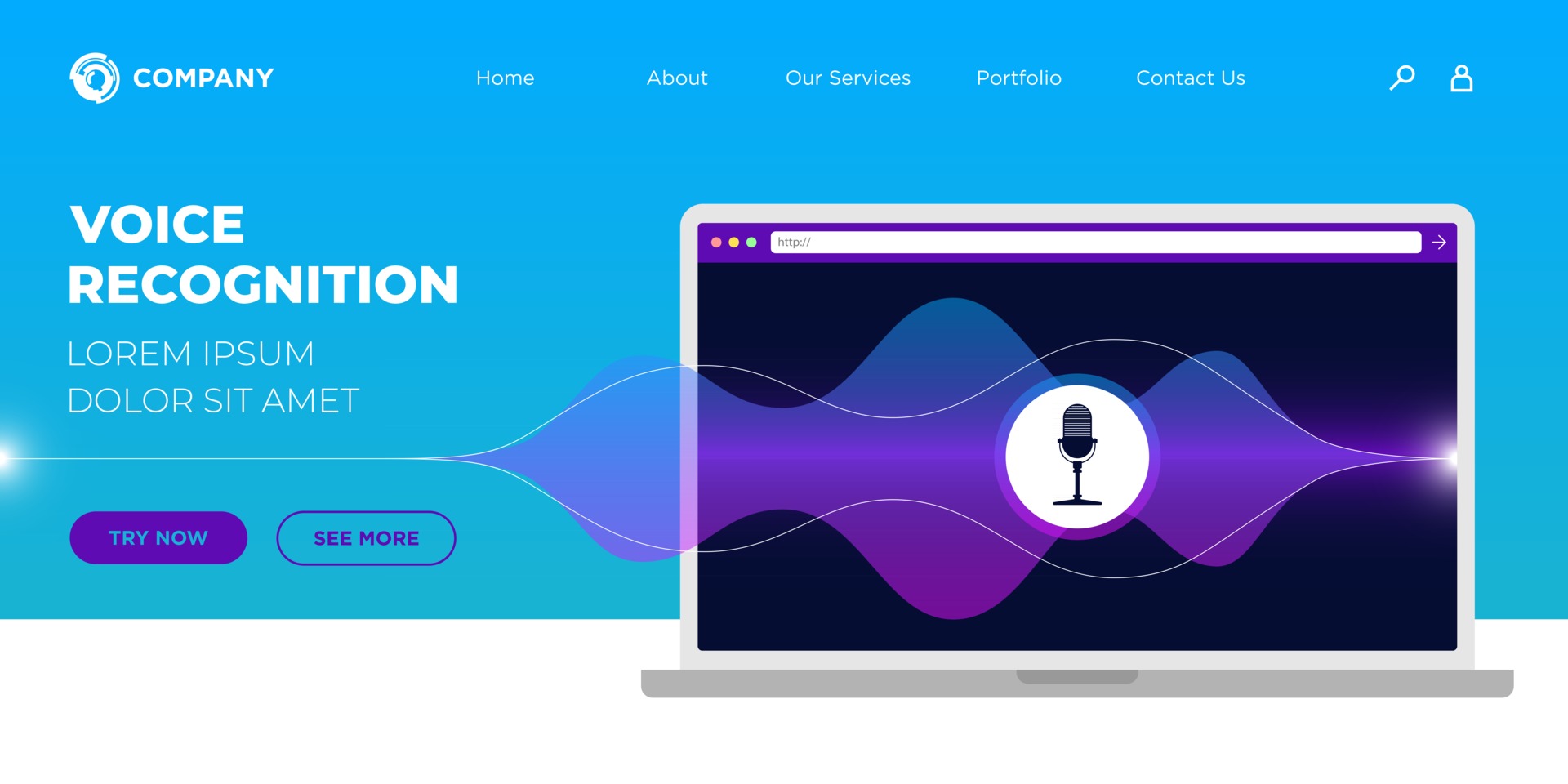 Intelligence personal online voice assistant recognition landing page ...