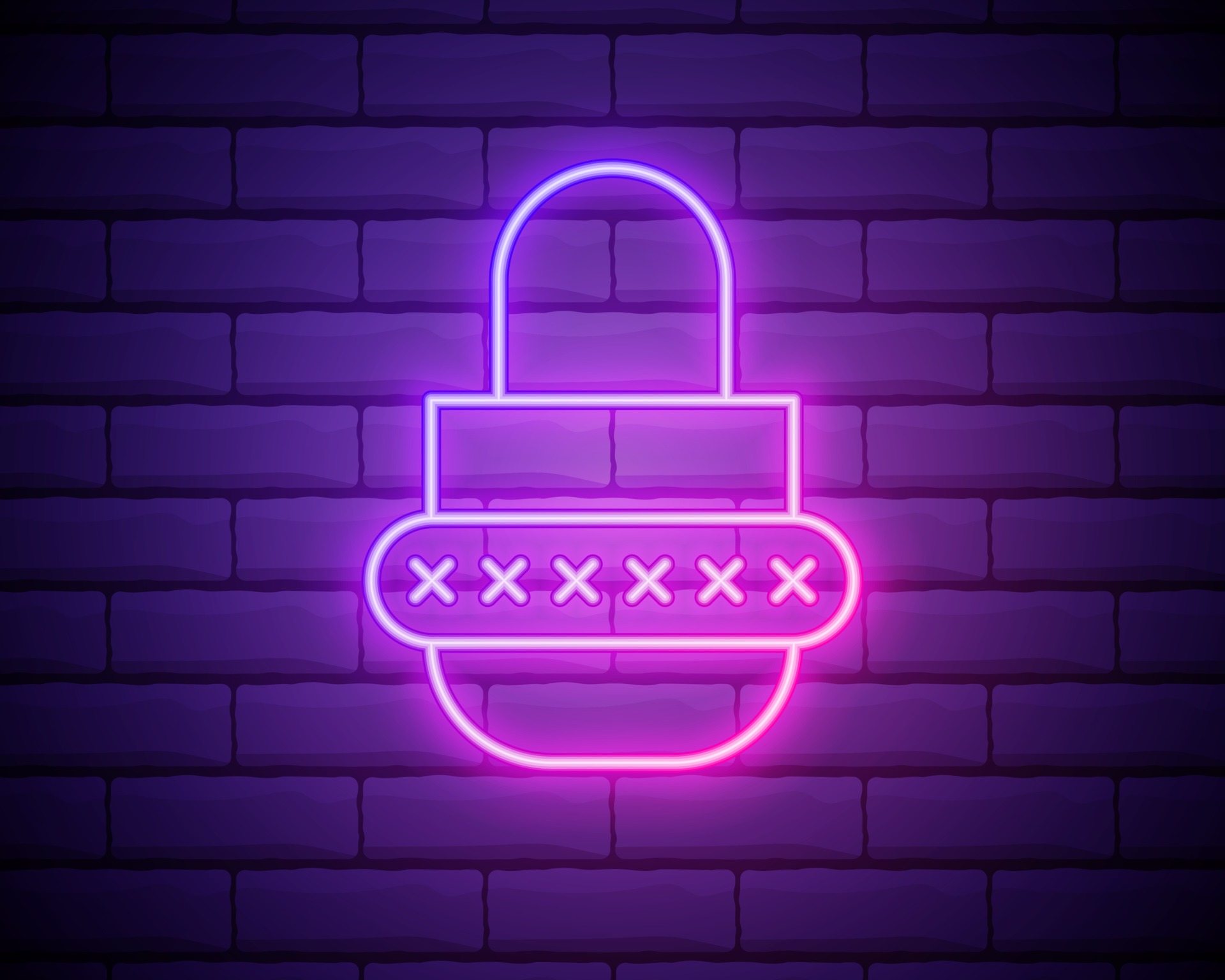 Glowing Neon Line Password Protection And Safety Access Icon Isolated