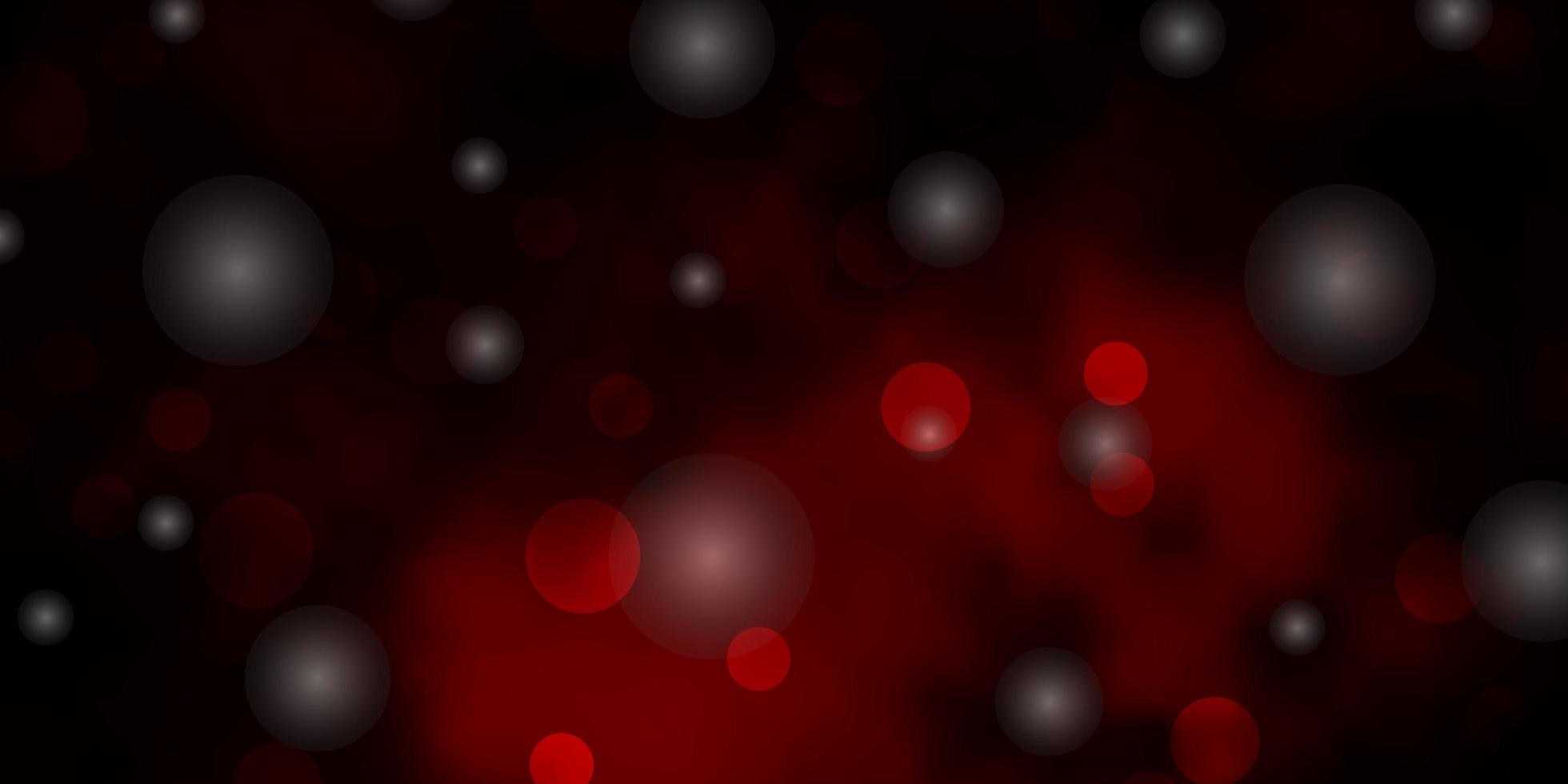 Dark Red Vector Template With Circles Stars Glitter Abstract Illustration With Colorful Drops