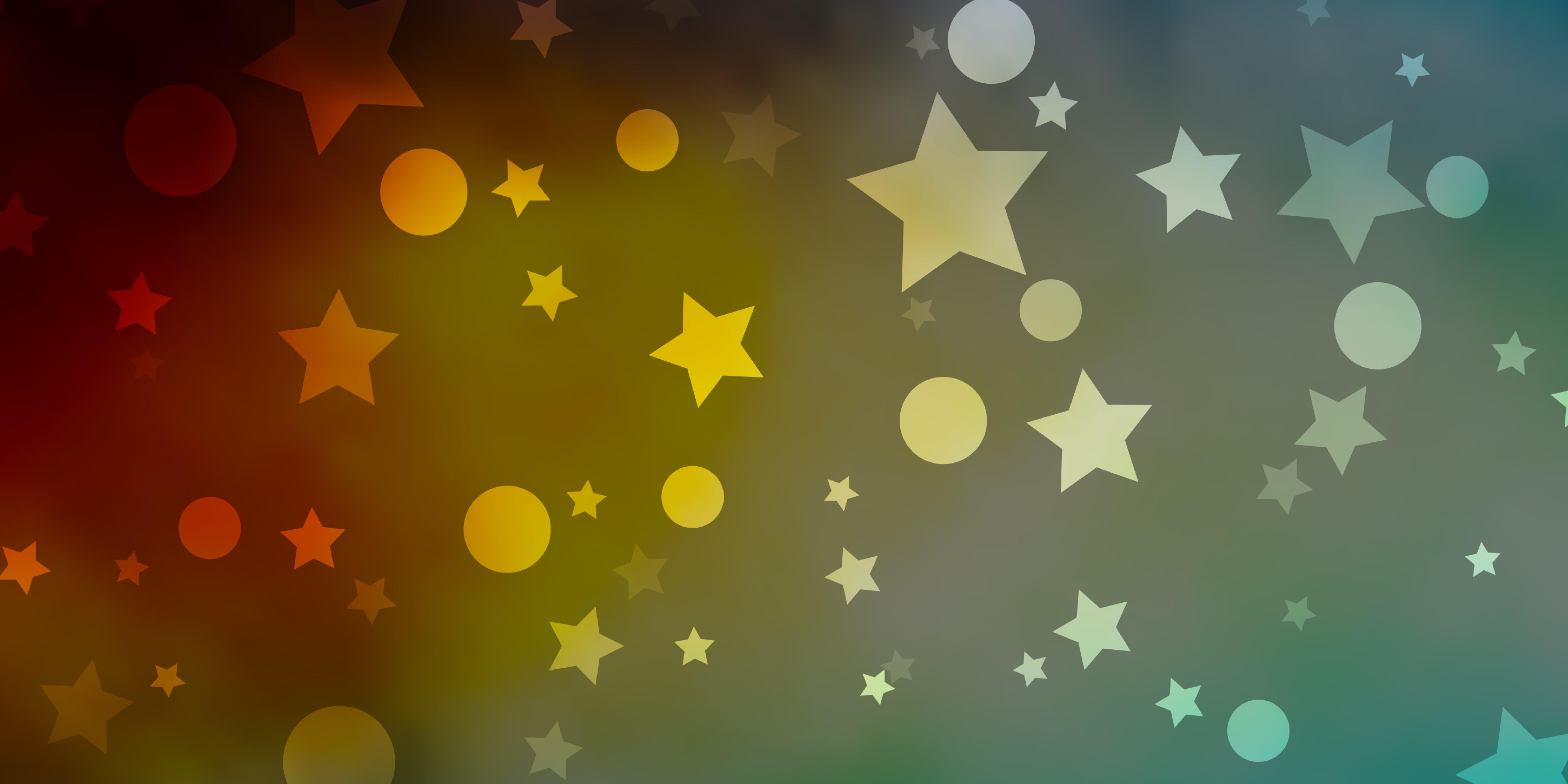 Light Blue Yellow Vector Layout With Circles Stars Abstract Illustration With Colorful Shapes Of