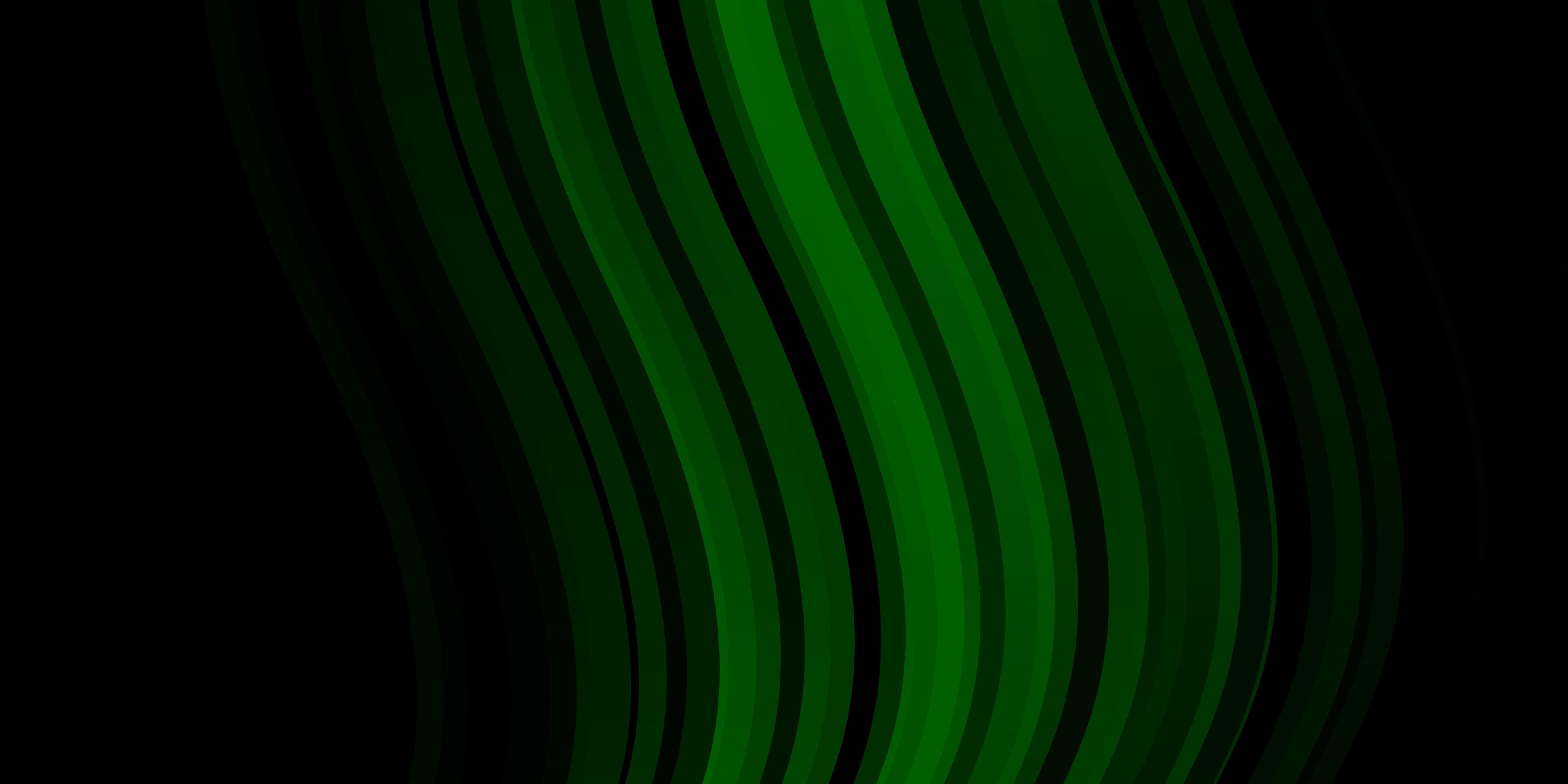 Dark Green Vector Background With Curved Lines Abstract Illustration