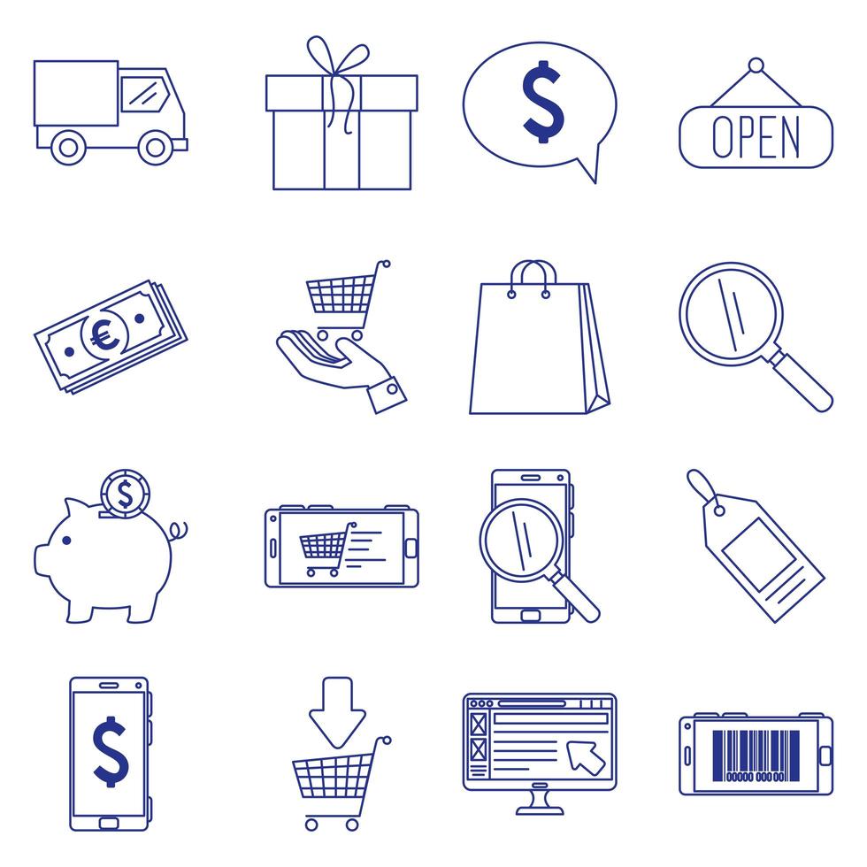 bundle of ecommerce set icons 2704744 Vector Art at Vecteezy