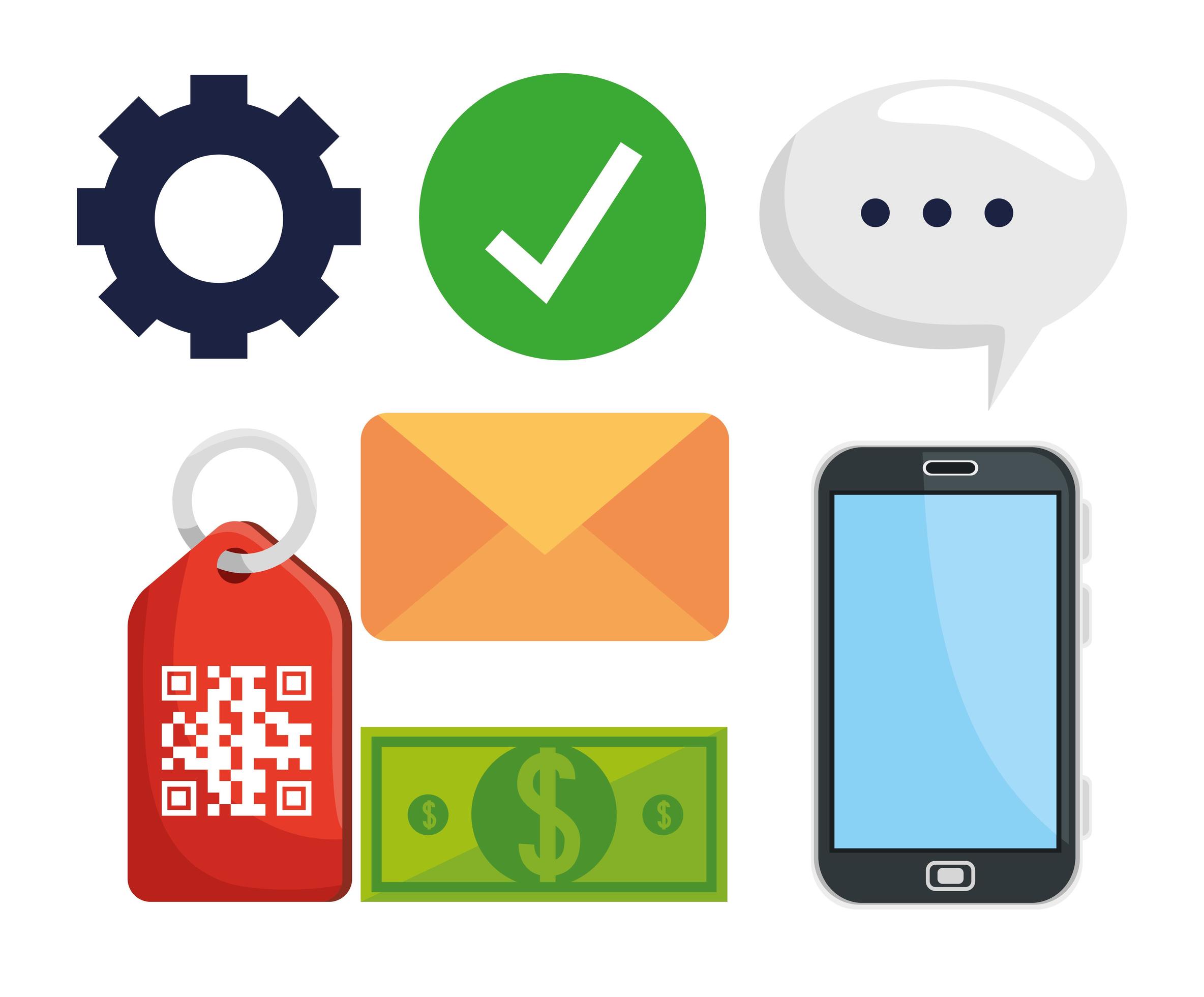 bundle of code qr in label and icons 2704778 Vector Art at Vecteezy