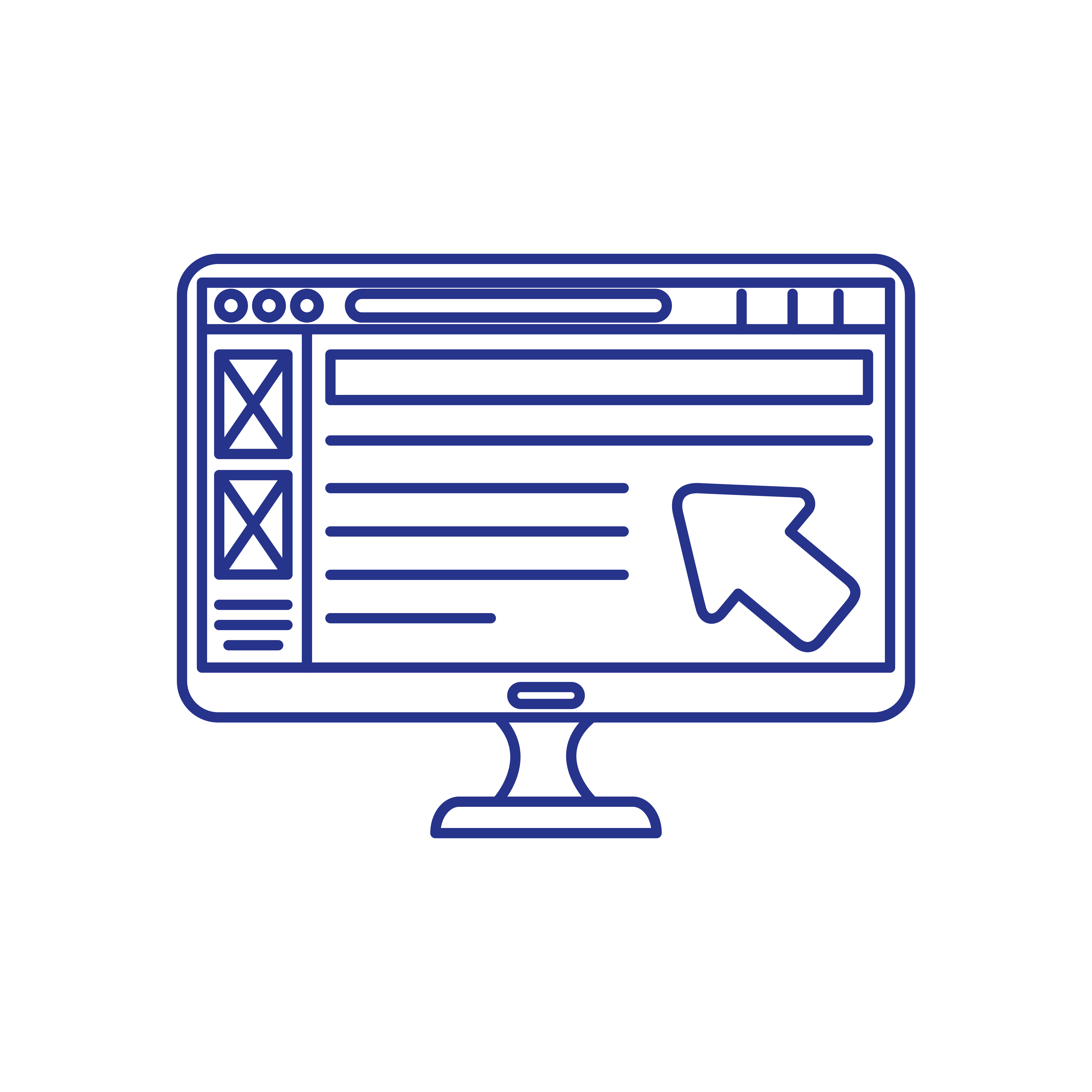 computer desktop with web page 2704794 Vector Art at Vecteezy