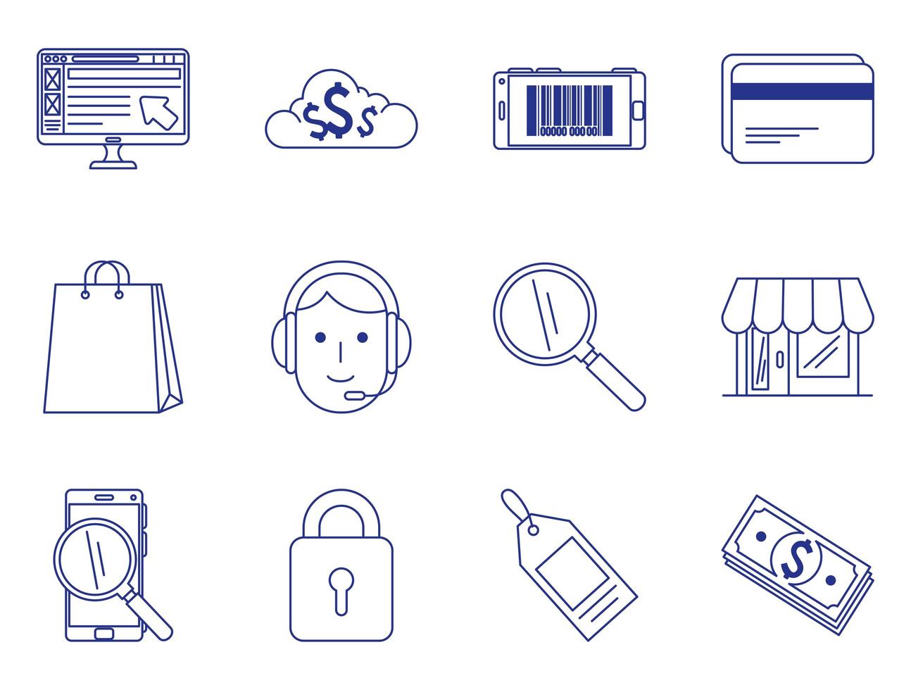 bundle of ecommerce set icons 2705007 Vector Art at Vecteezy