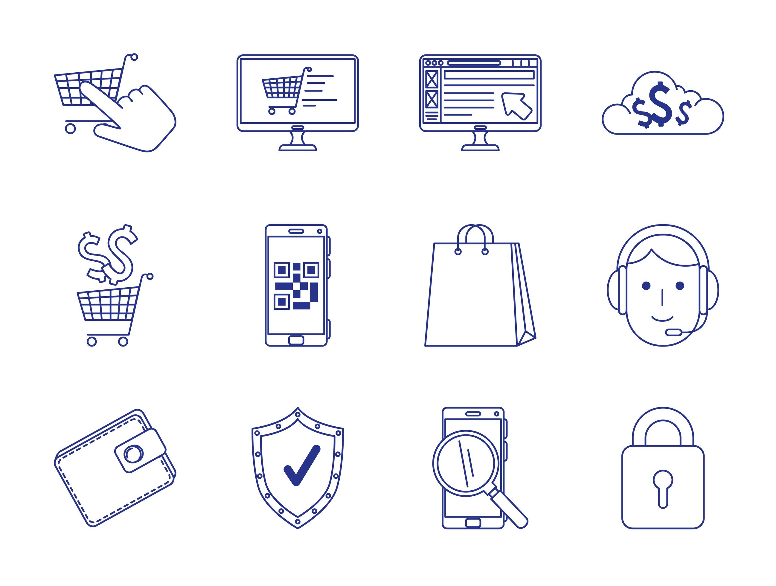 bundle of ecommerce set icons 2705008 Vector Art at Vecteezy