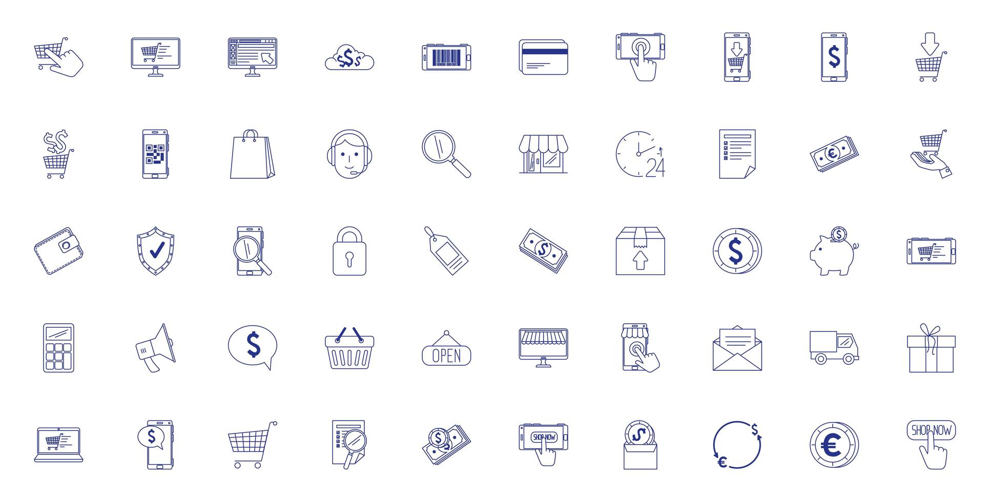 bundle of ecommerce set icons 2705189 Vector Art at Vecteezy