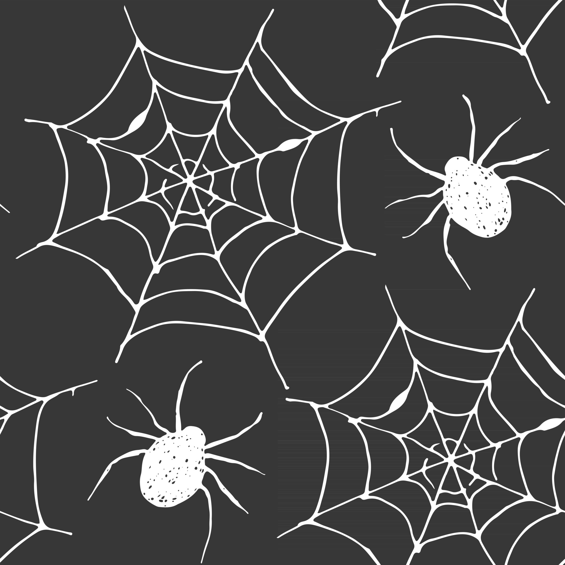 Spider web seamless pattern vector illustration. Hand drawn sketched ...