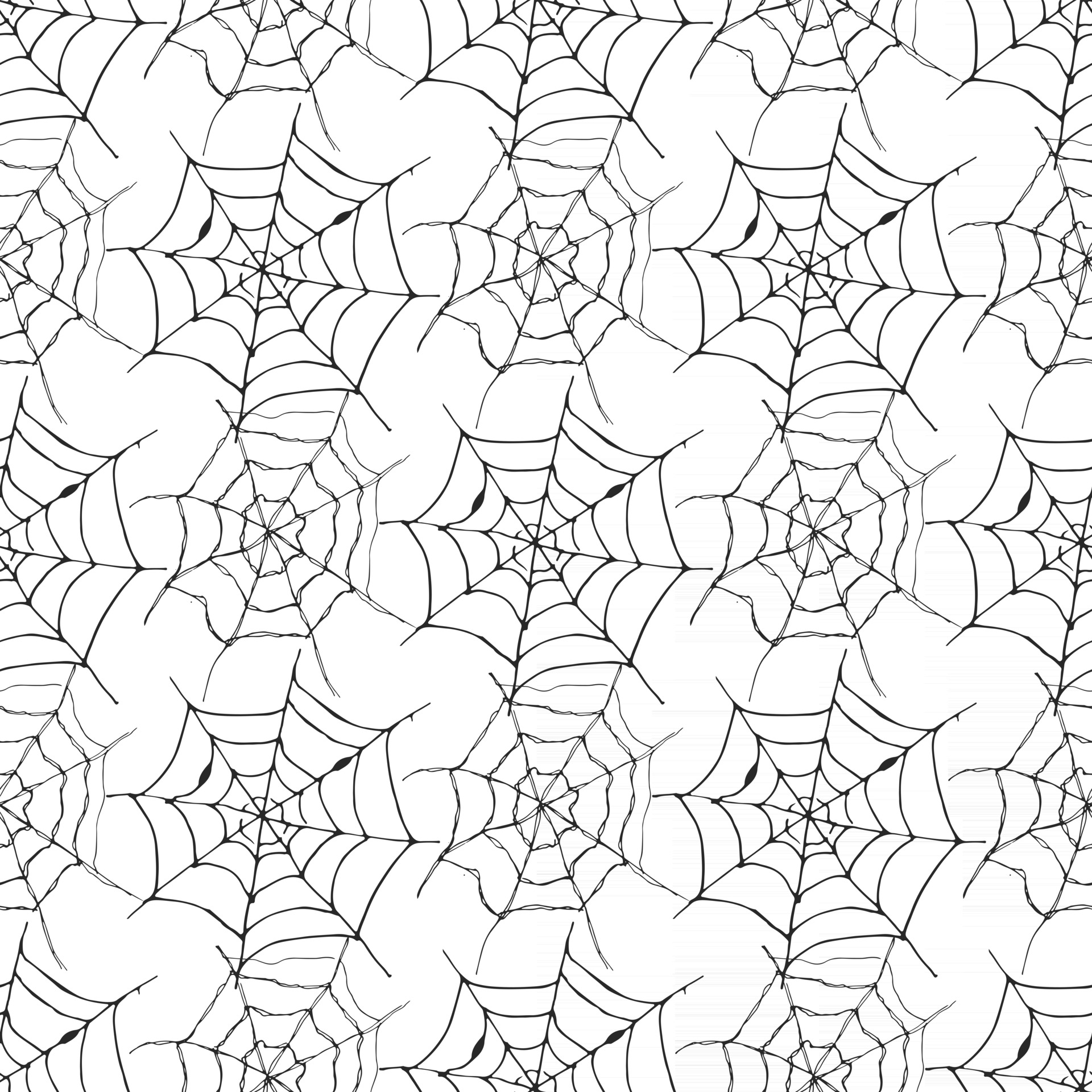Spider web seamless pattern vector illustration. Hand drawn sketched ...