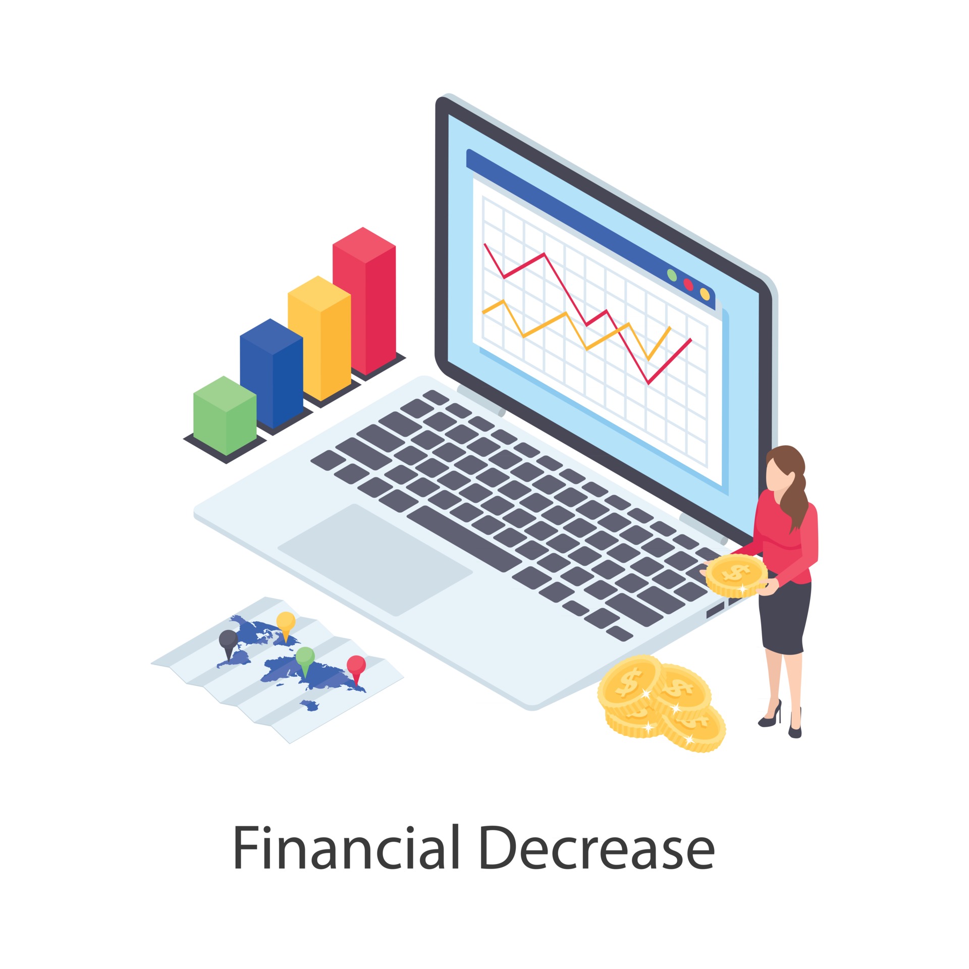 Financial Decrease Elements 2713408 Vector Art at Vecteezy
